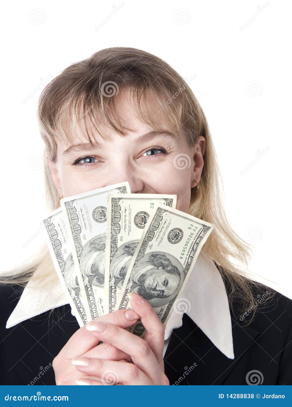 Woman Holding Money stock photo. Image of caucasian, person - 14288838