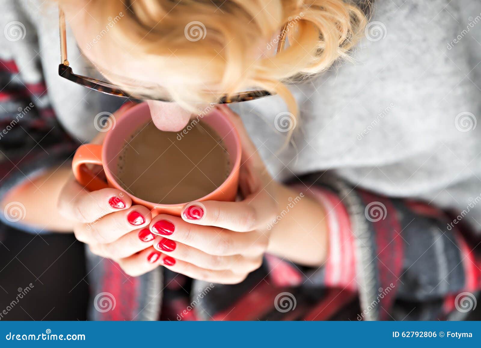 Woman holding mug stock photo. Image of coffee, cosy - 62792806