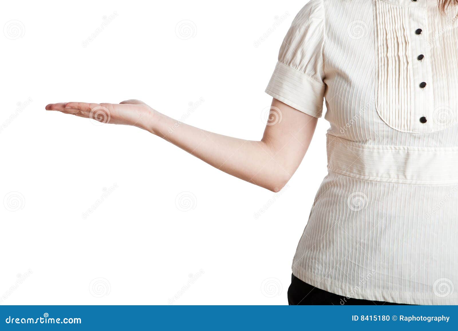 Woman holding out her hand stock photo. Image of businesswoman - 8415180