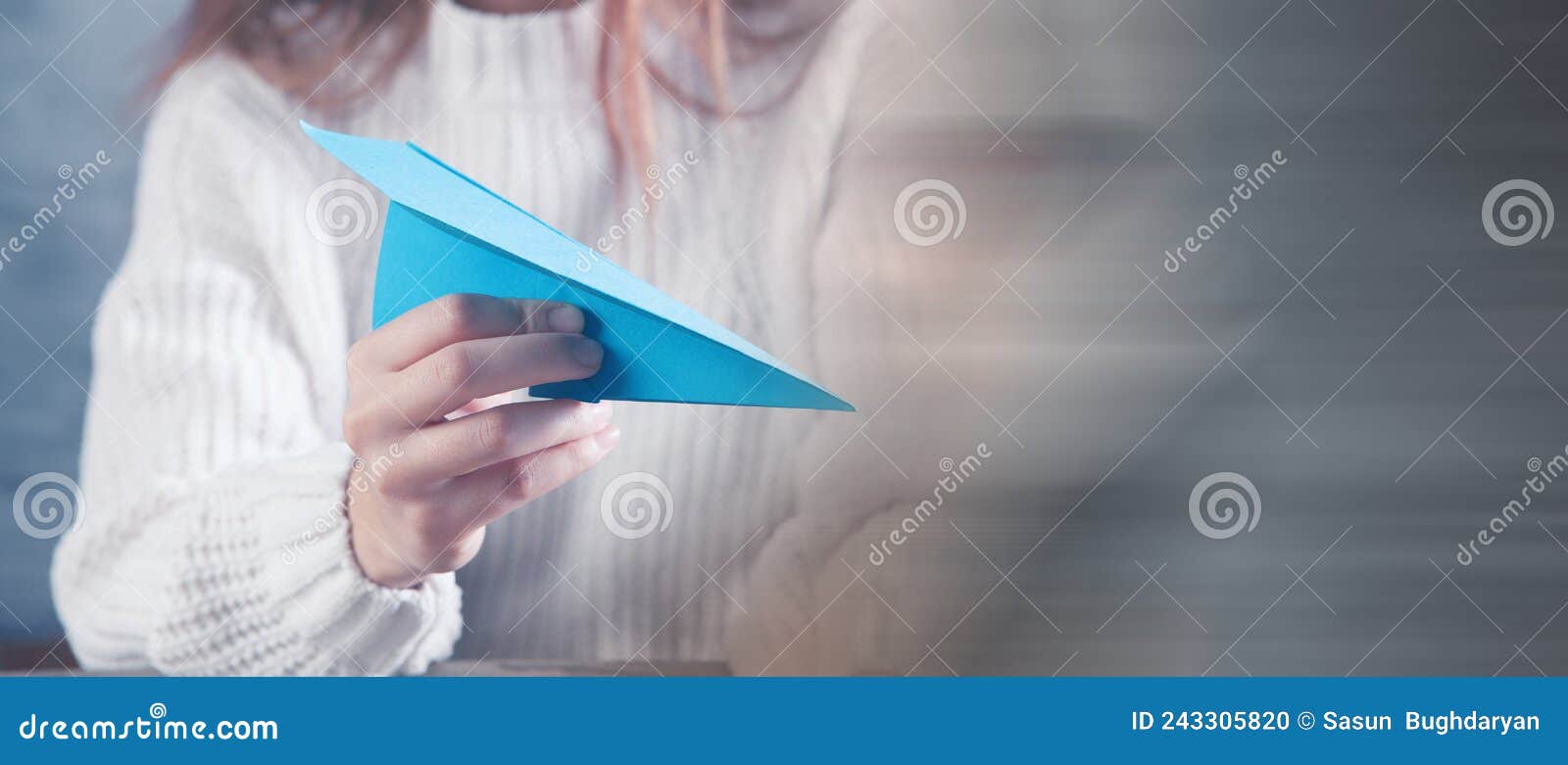 Woman Holding Paper Plane in Hand Stock Photo - Image of woman ...