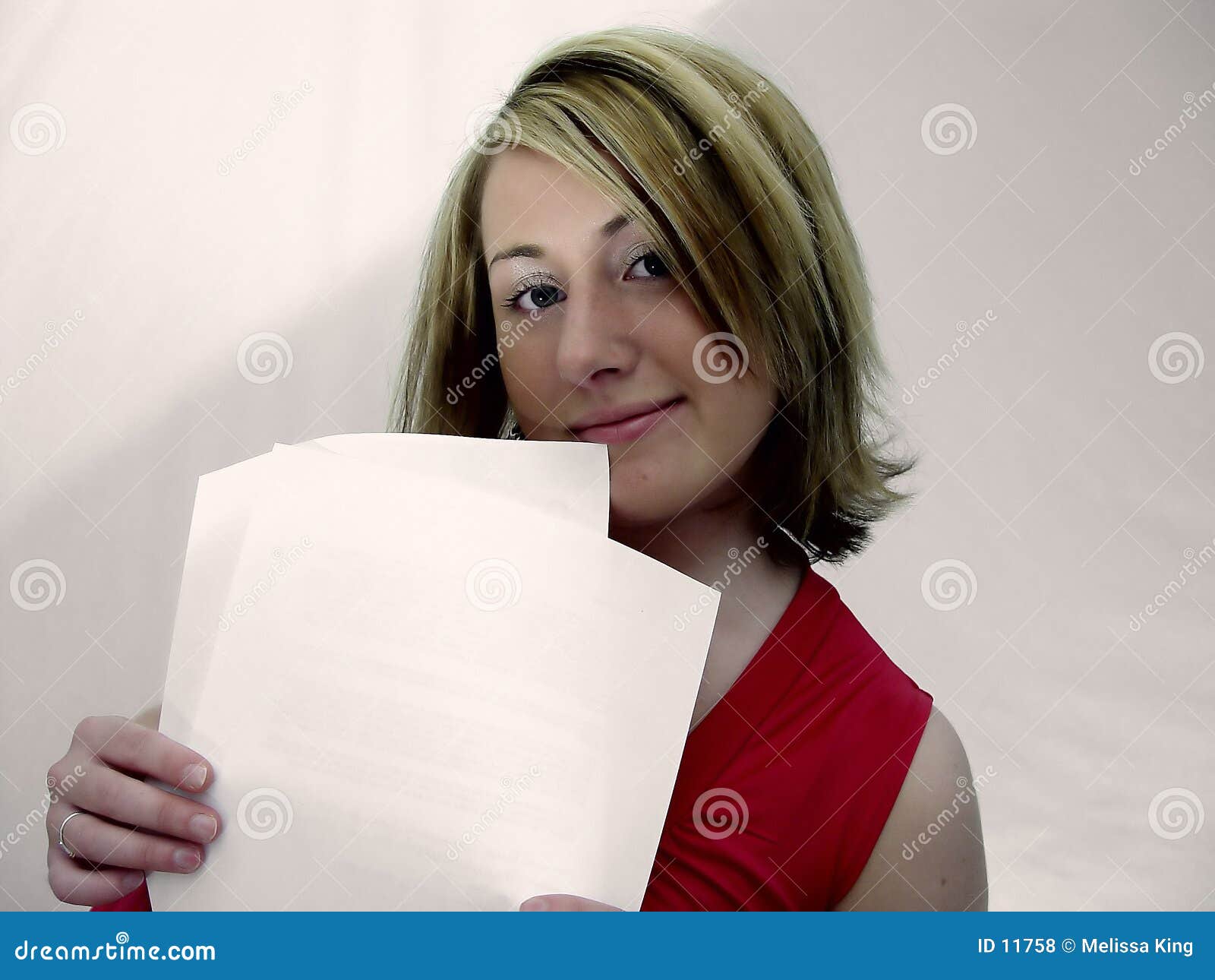 Woman Holding Papers stock photo. Image of girl, people - 11758