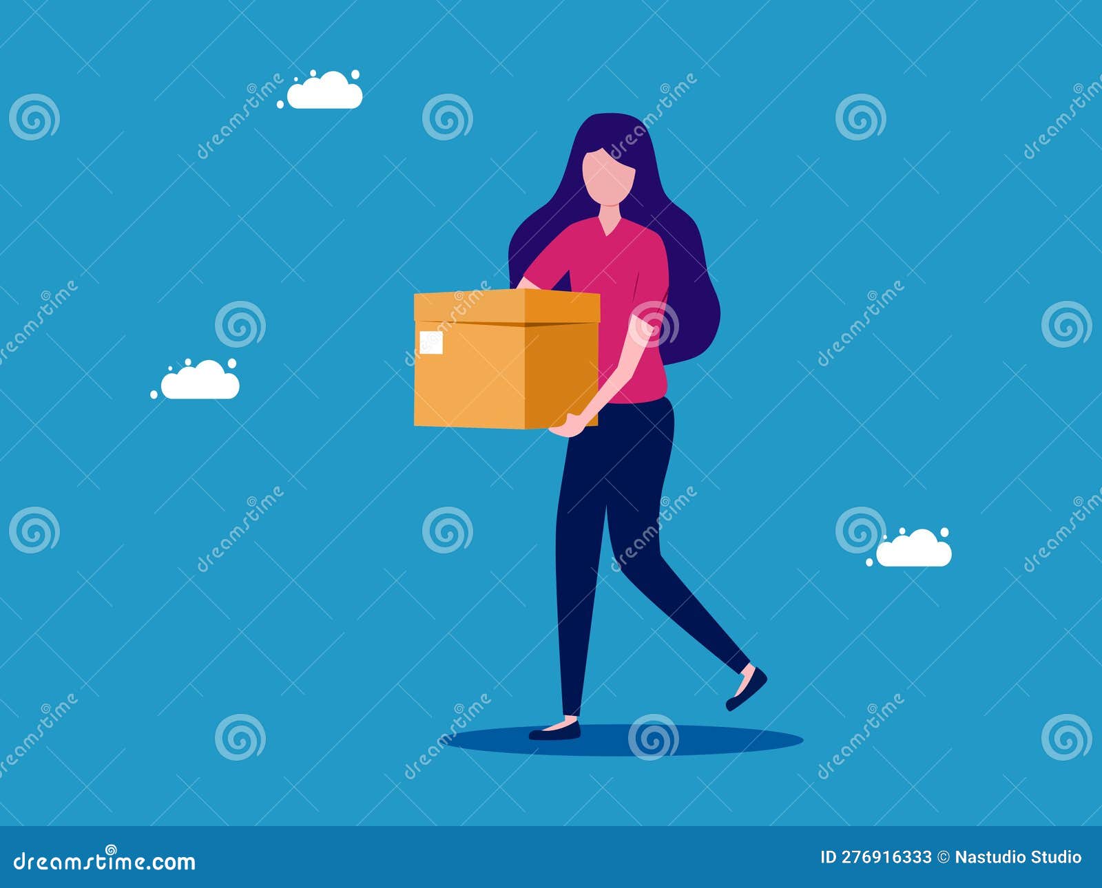 Woman Holding a Parcel Delivery Box. the Concept of Transporting Things ...