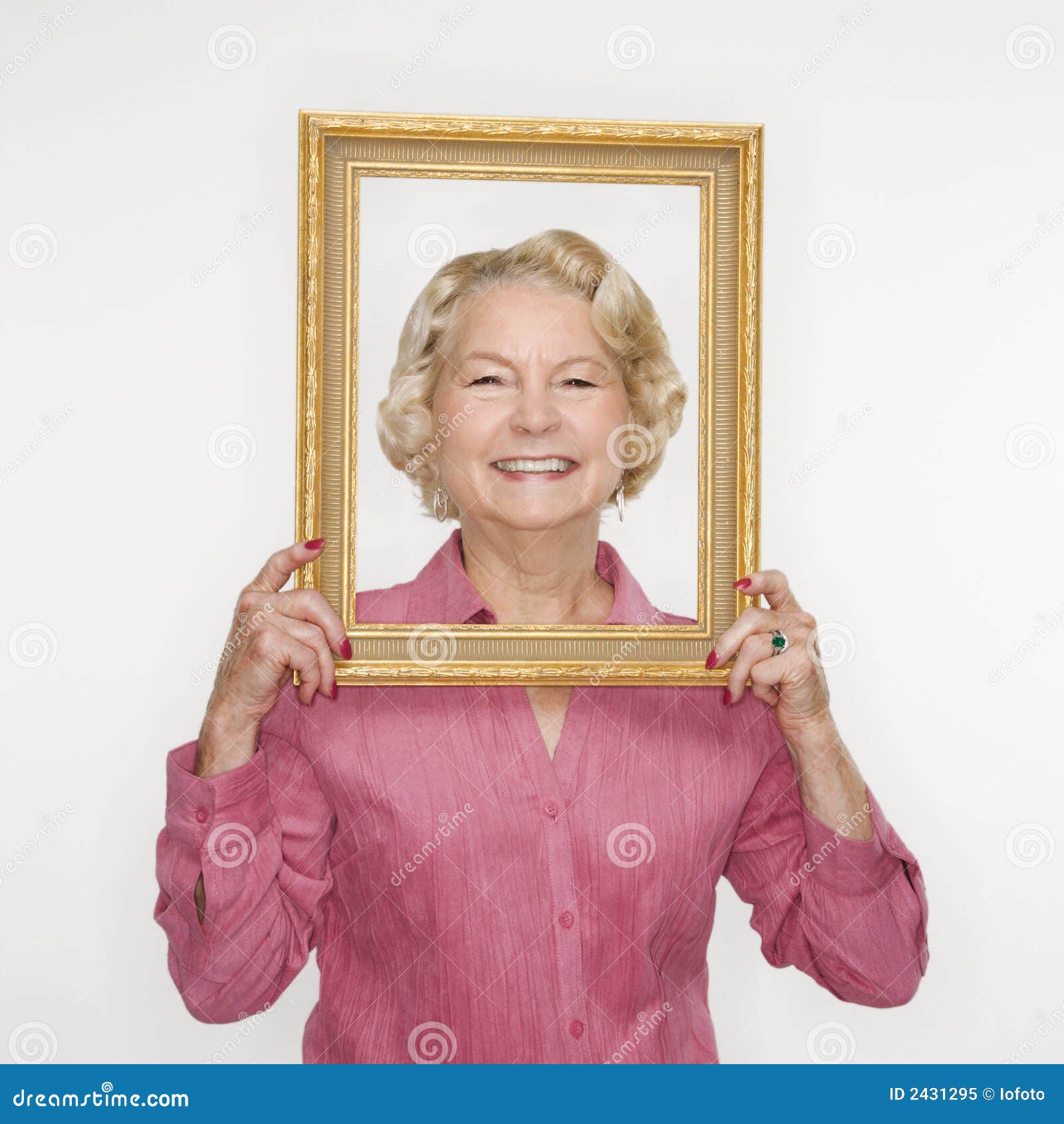 Woman Holding Picture Frame. Stock Image - Image of frame, framed: 2431295