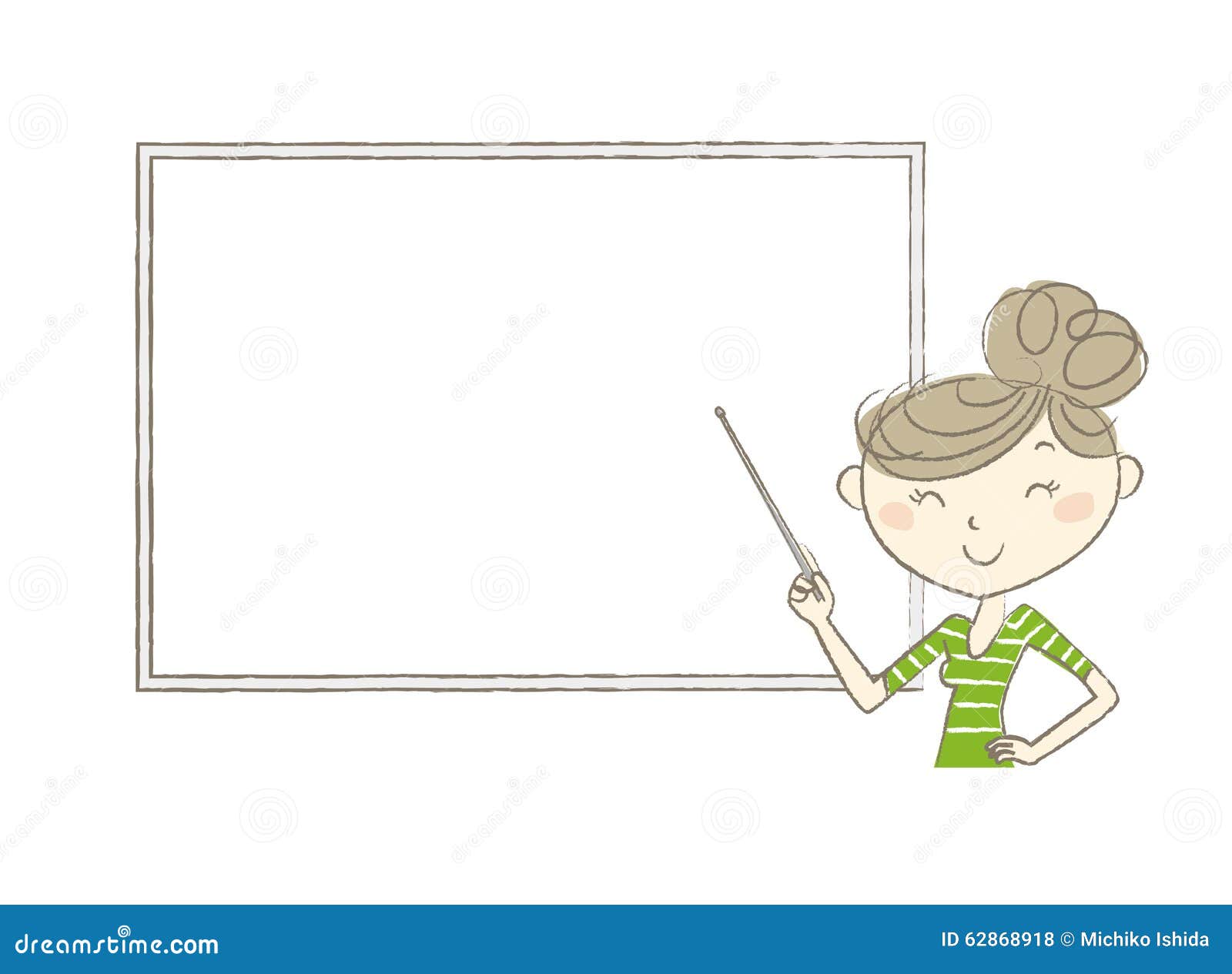 Woman holding a pointer stock vector. Illustration of body - 62868918