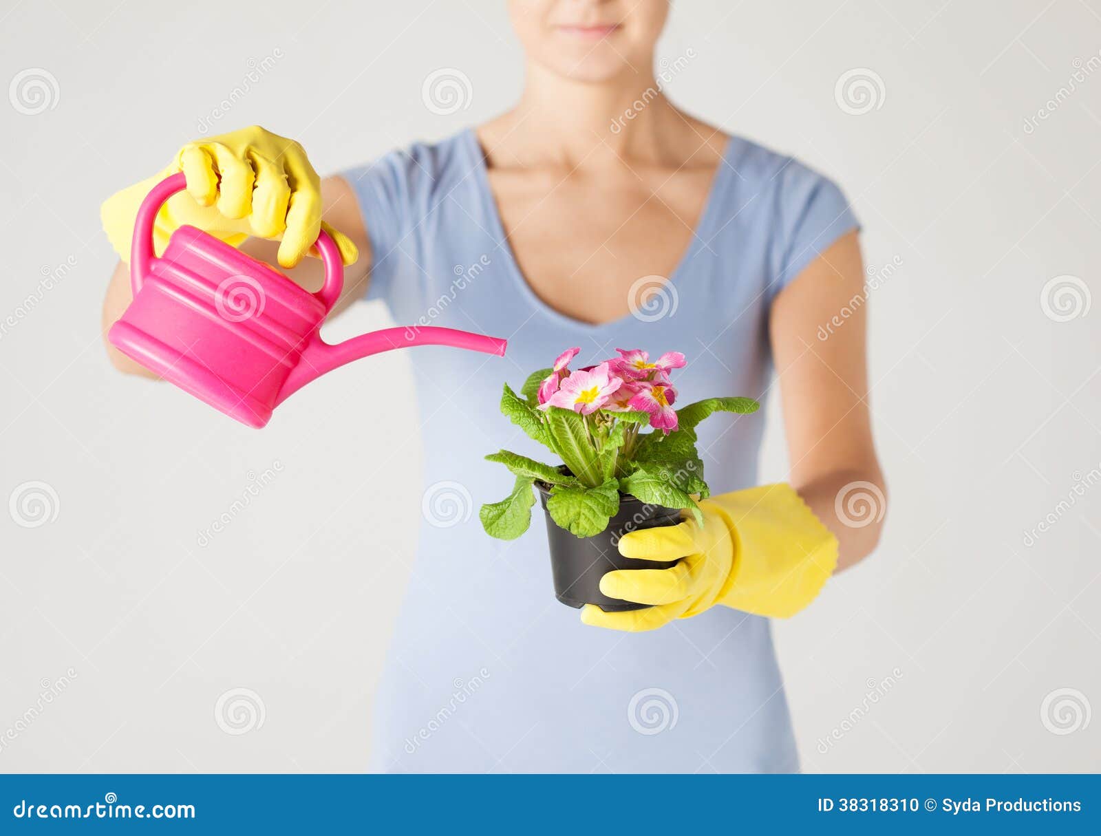 Woman Holding Pot with Flower Stock Photo - Image of gardener, activity ...