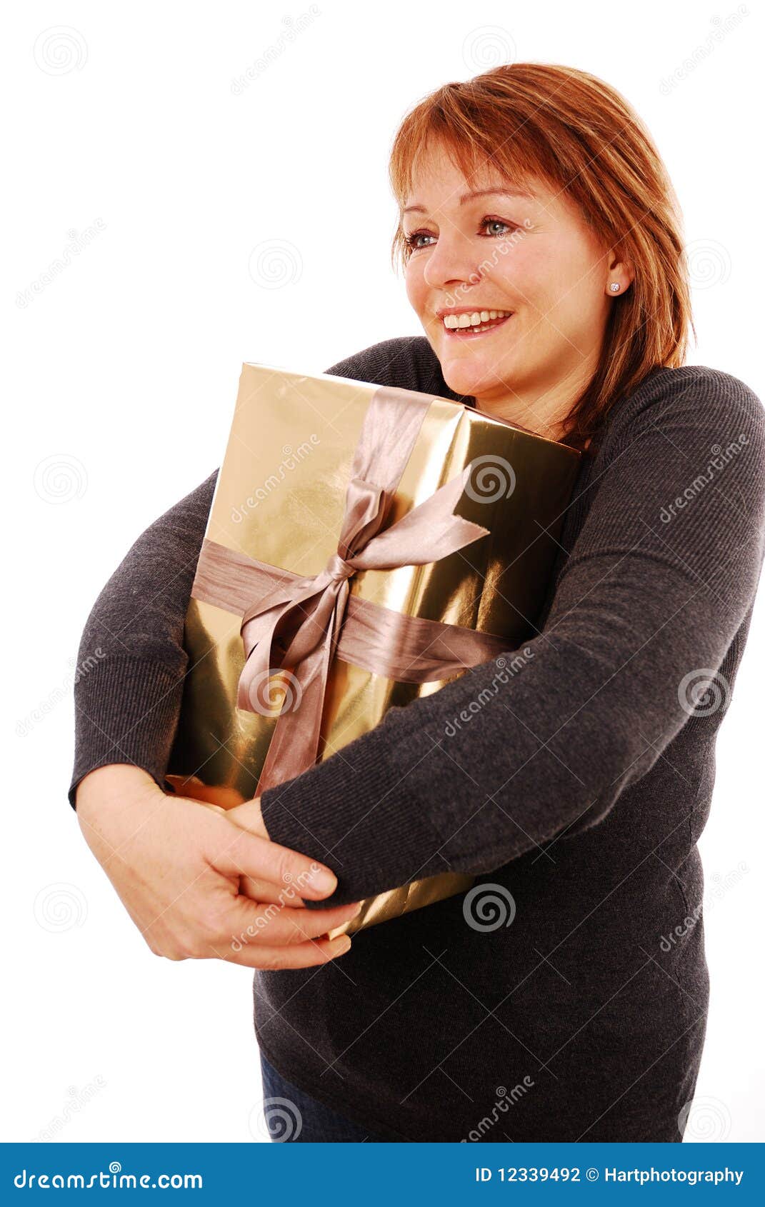 Woman holding present stock photo. Image of anniversary - 12339492