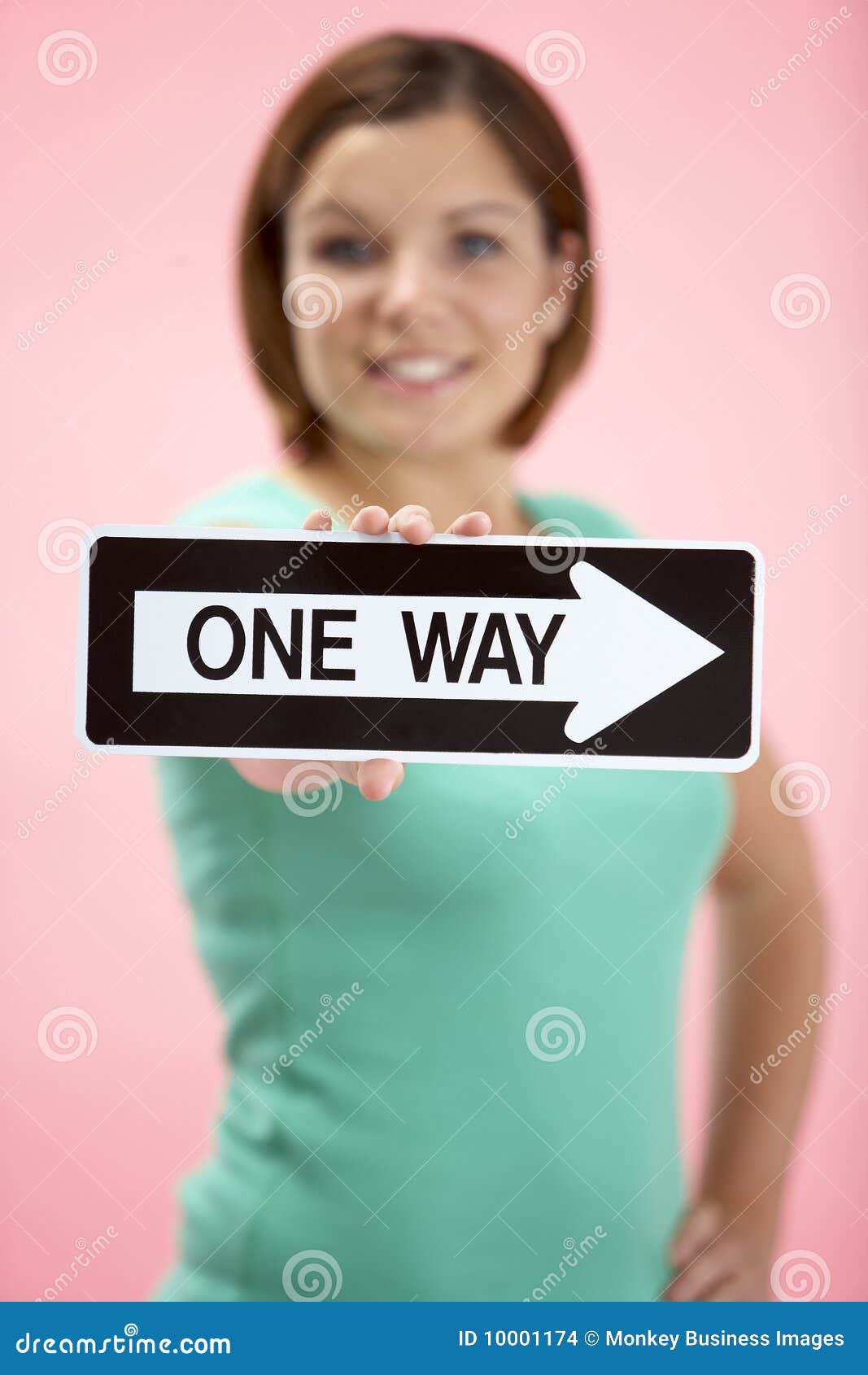 Woman Holding Road Traffic Sign Stock Photo - Image of twenties ...