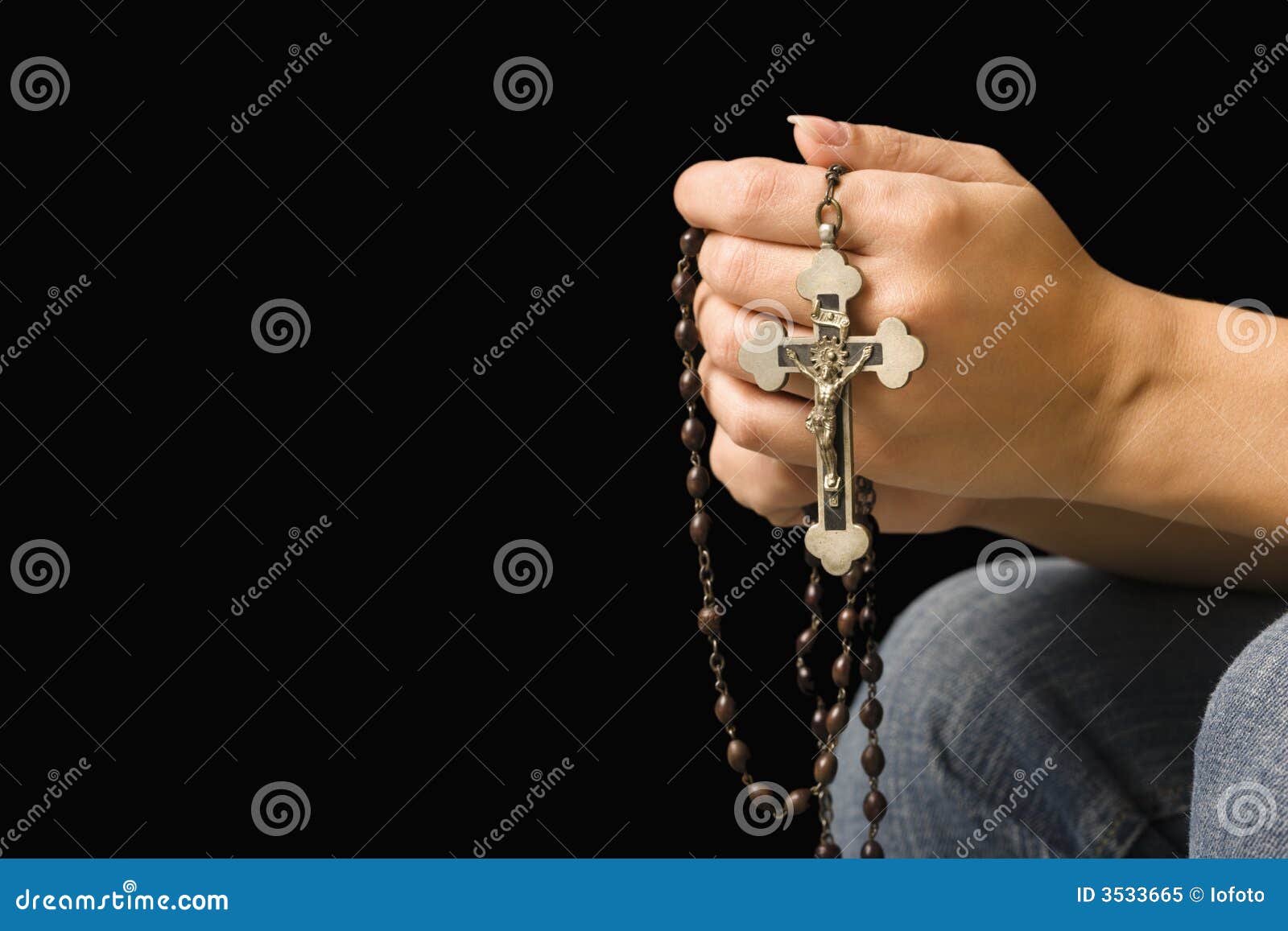 Woman holding rosary. stock image. Image of horizontal - 3533665