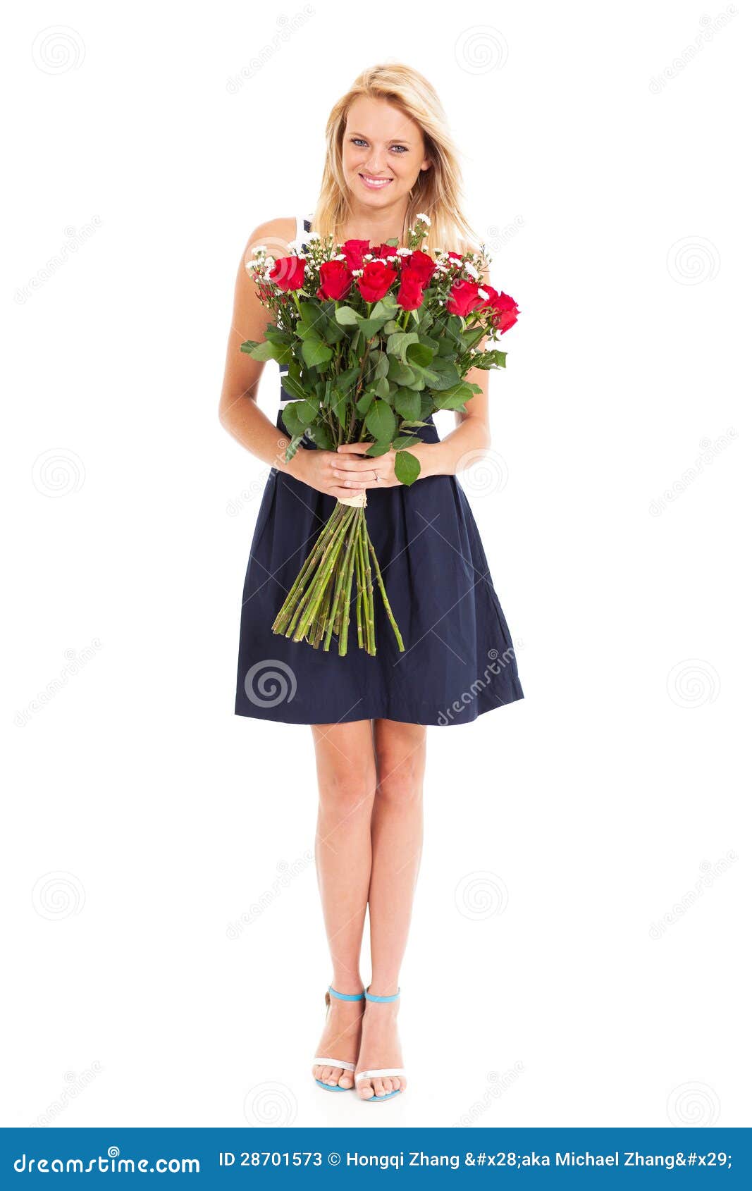 Woman holding roses stock image. Image of lovely, bunch - 28701573