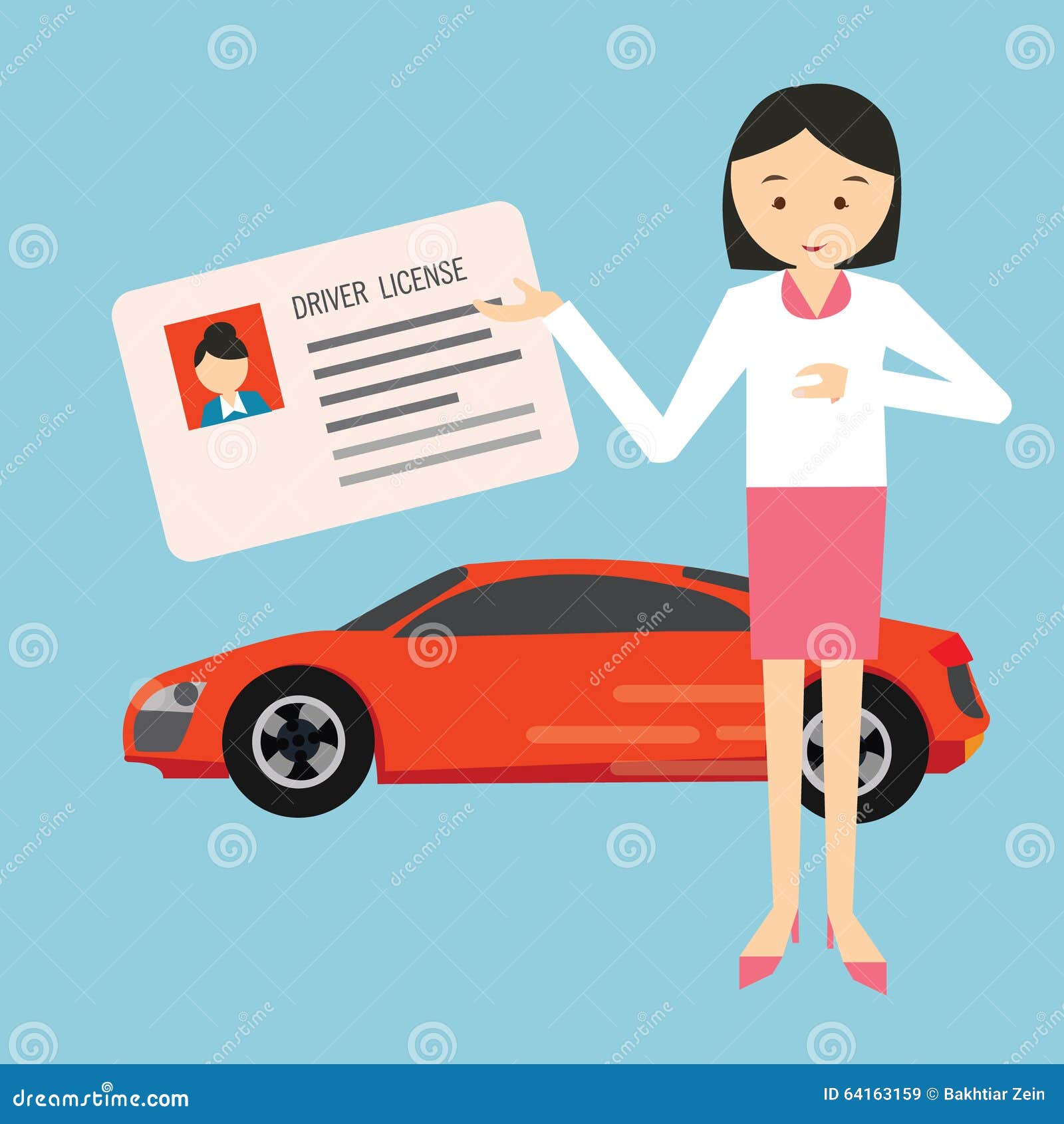 Driver Driving Car During Water Flooding Disaster, Vector Cartoon Stick ...