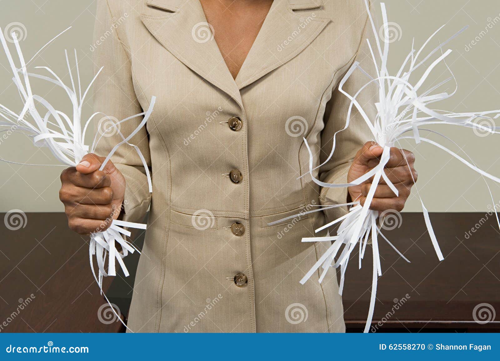 Woman Holding Shredded Paper Stock Photo - Image of people, abandon ...