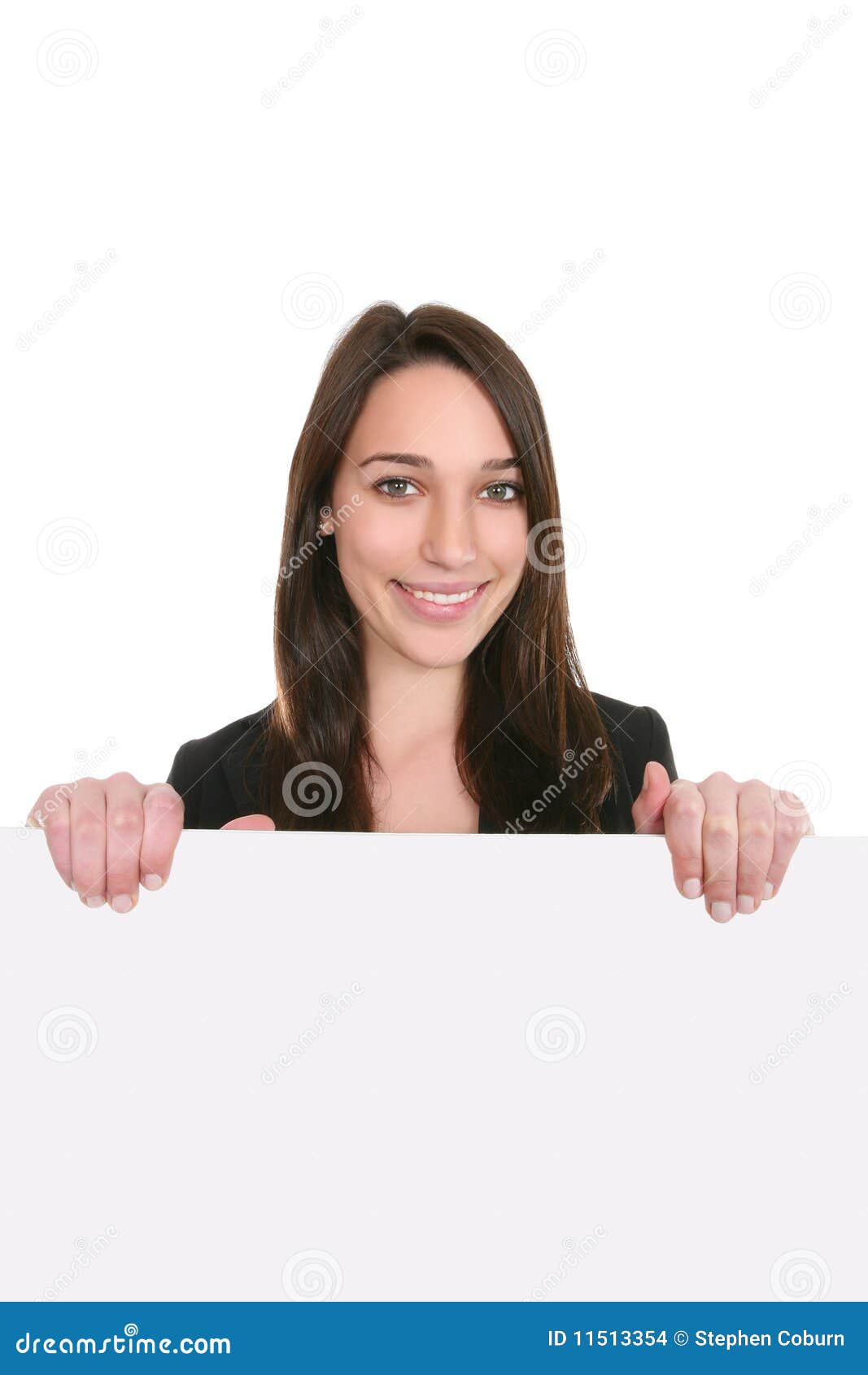 Woman Holding Sign stock photo. Image of presentation - 11513354