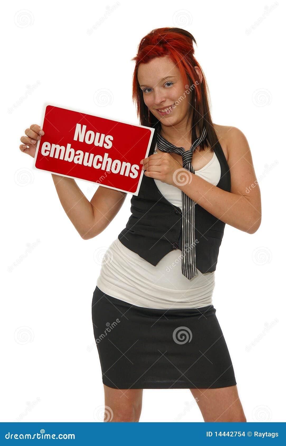 Woman holding sign stock photo. Image of beautiful, hire - 14442754