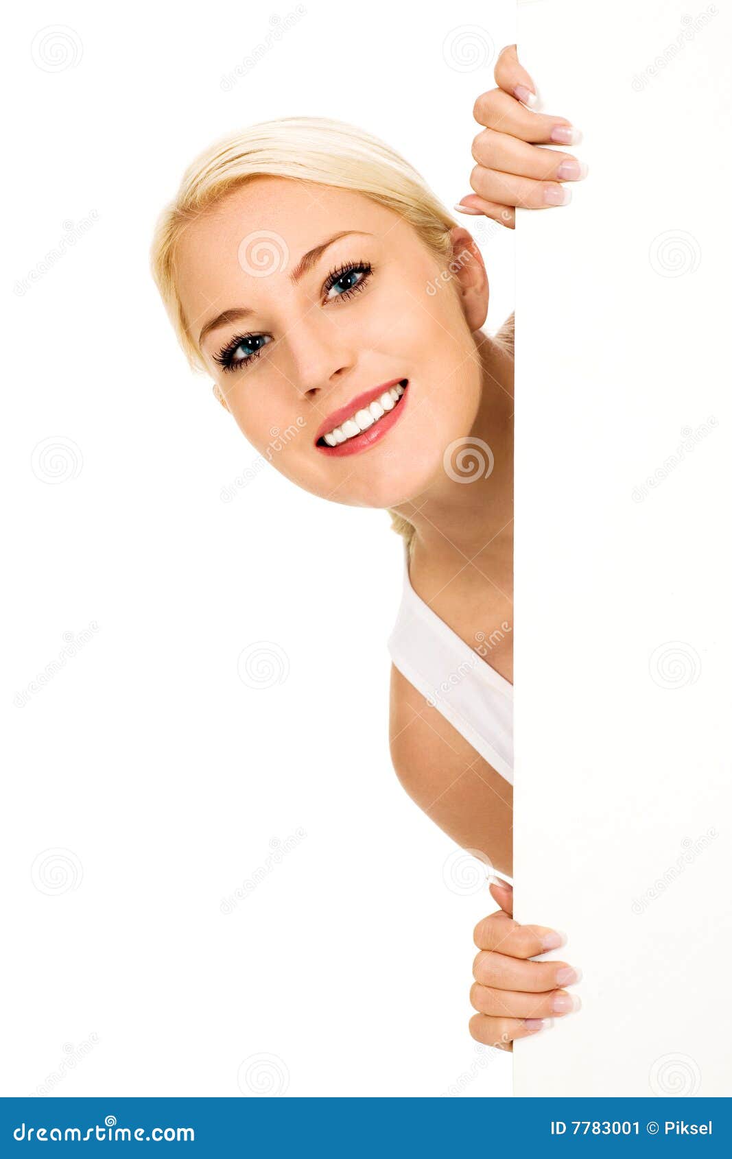 Woman holding sign stock image. Image of female, healthy - 7783001