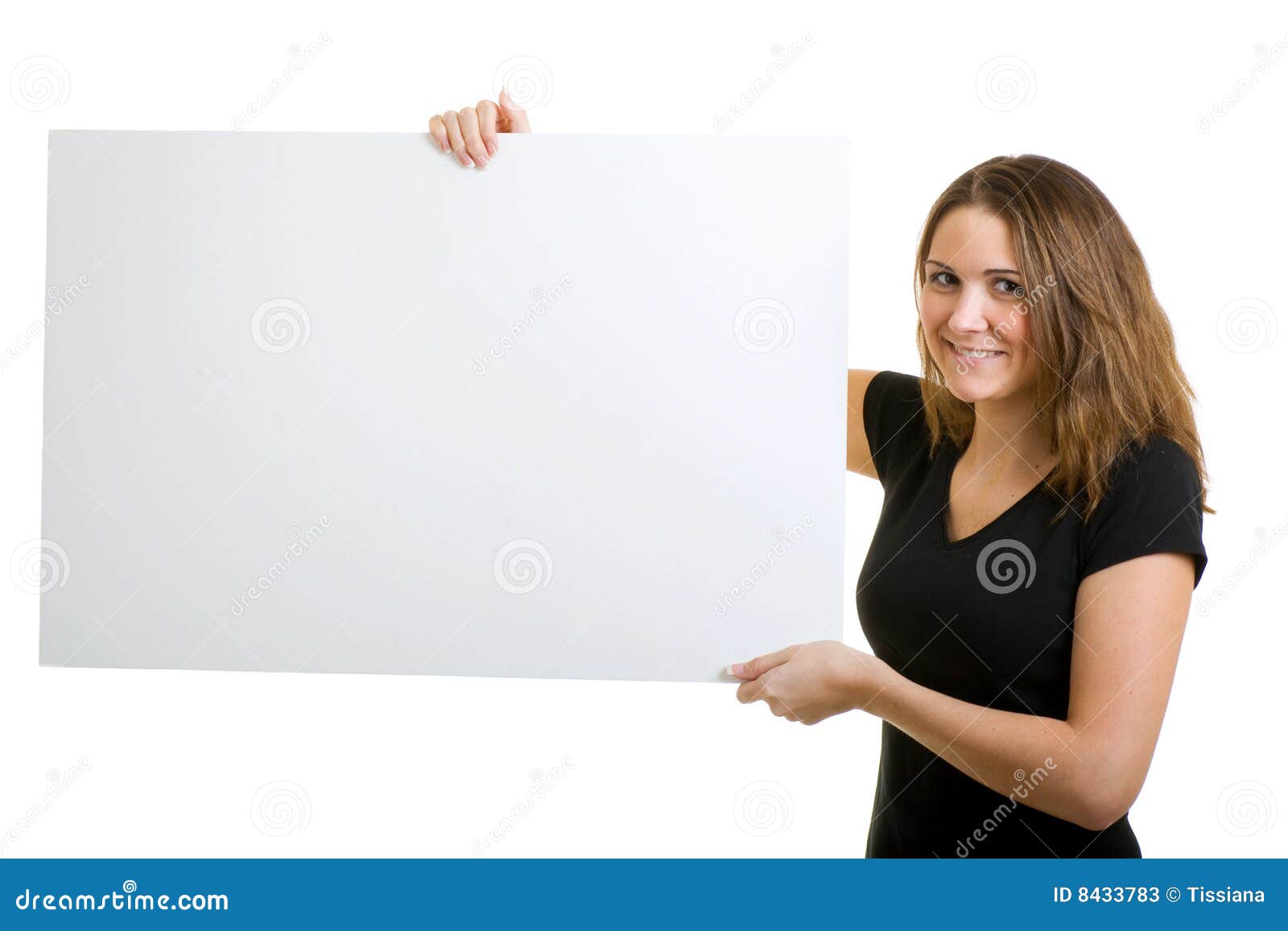 Woman holding a sign. stock image. Image of adult, female - 8433783