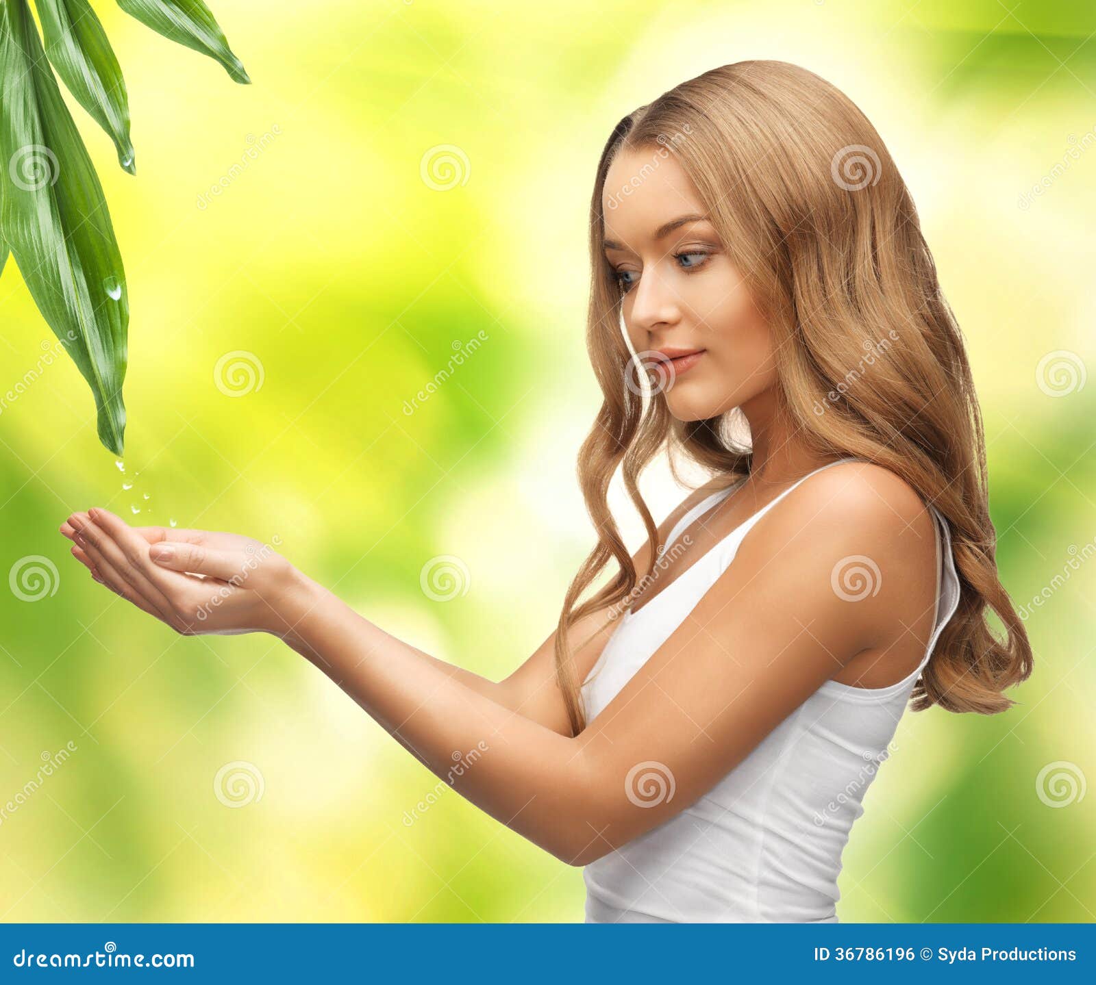 Woman Holding Something on the Palms Stock Photo - Image of freshness ...