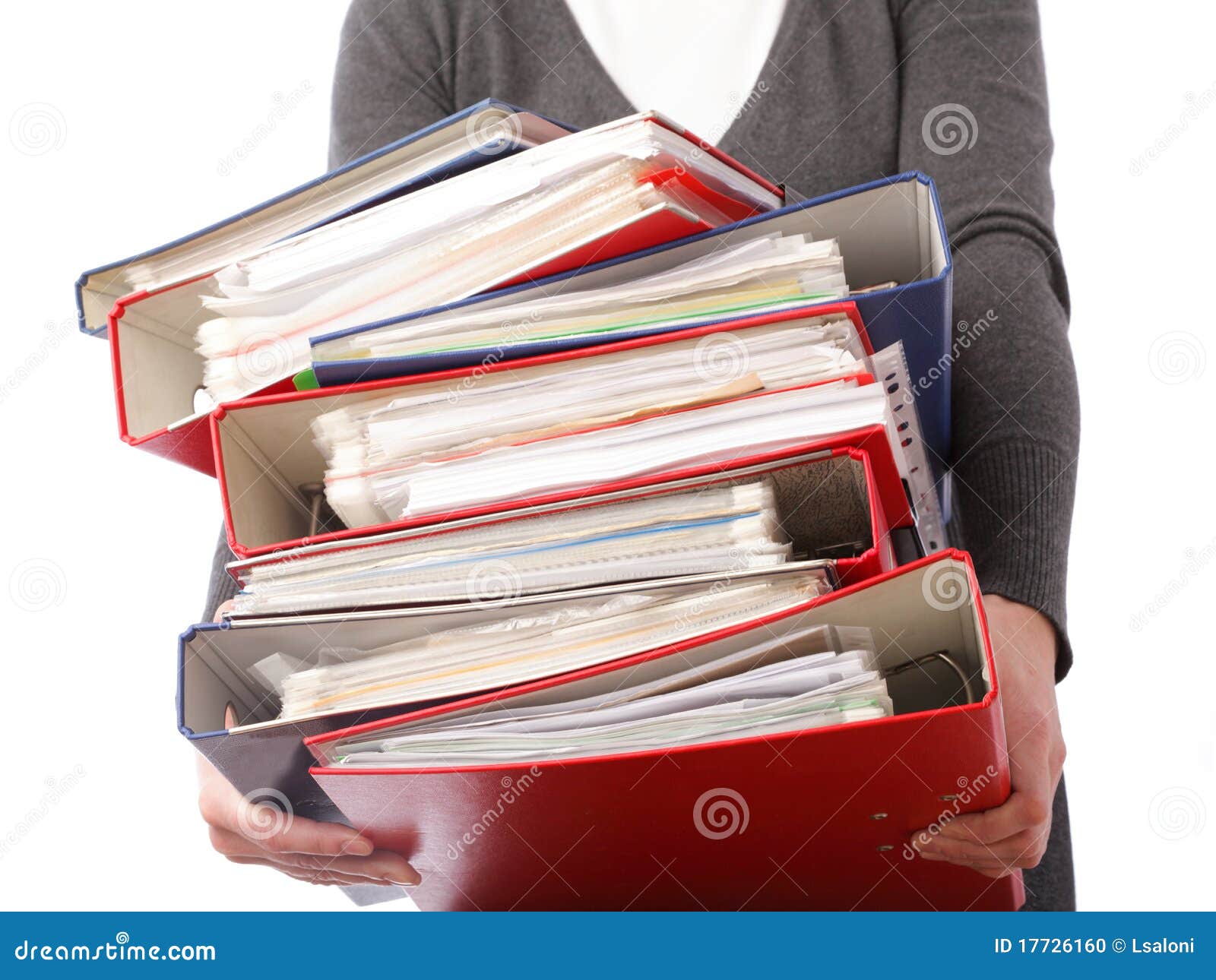 Woman Holding Stack of Folders - Isolated Stock Photo - Image of ...