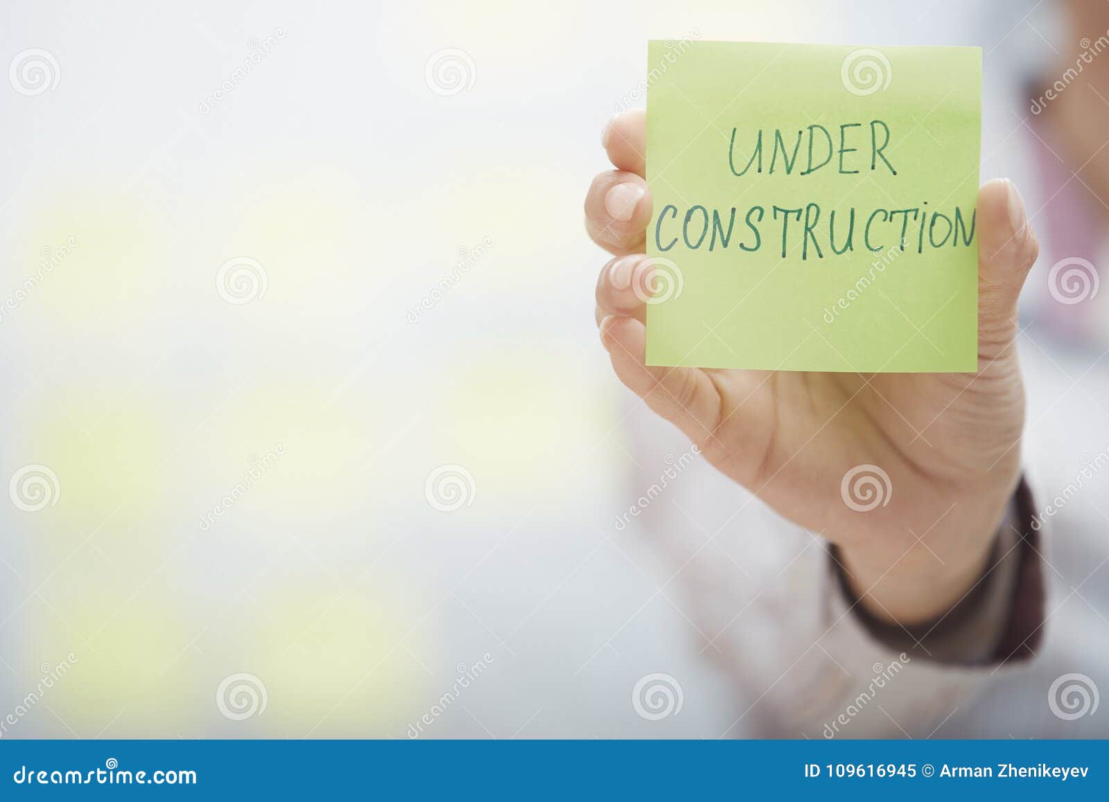 Under Construction Text on Adhesive Note Stock Image - Image of ...