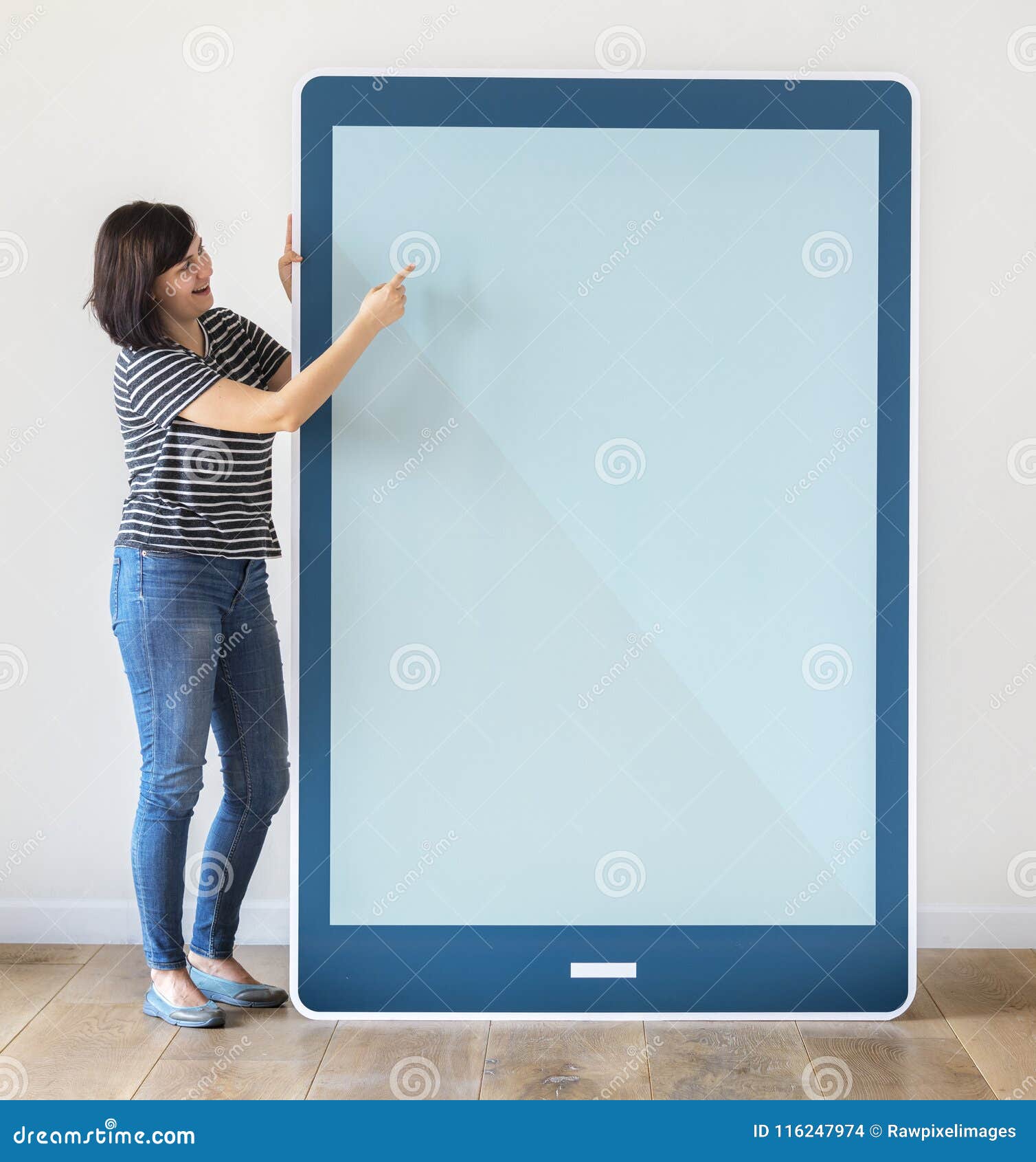 Woman Holding a Tablet Icon Stock Illustration - Illustration of layout ...