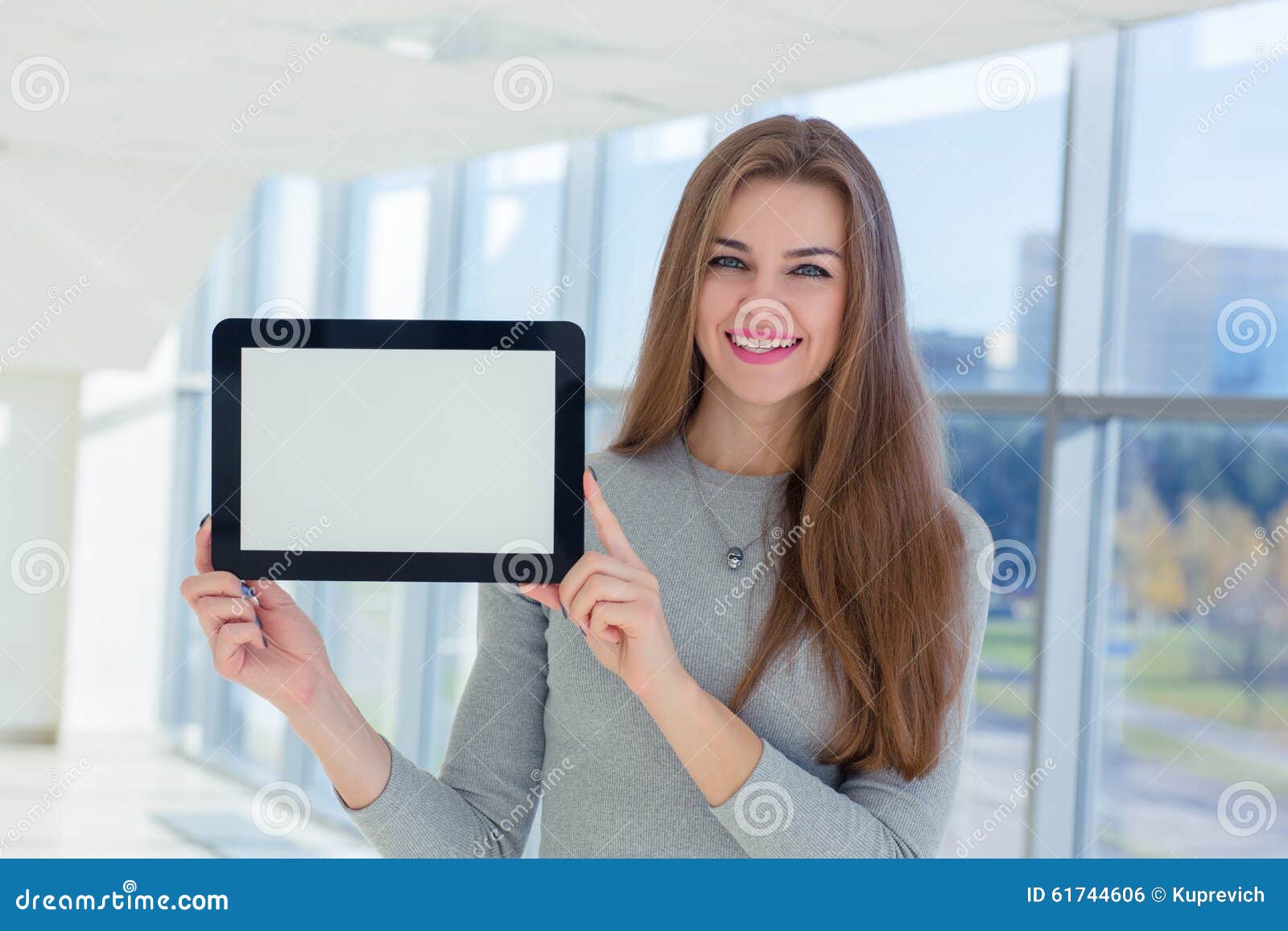 Woman Holding Tablet in Hand Stock Photo - Image of business, confident ...