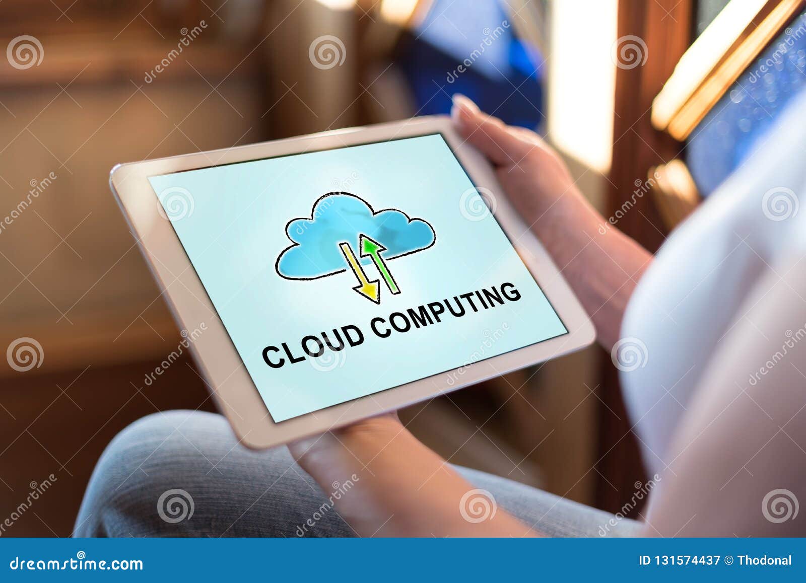 Cloud Computing Concept on a Tablet Stock Image - Image of application ...