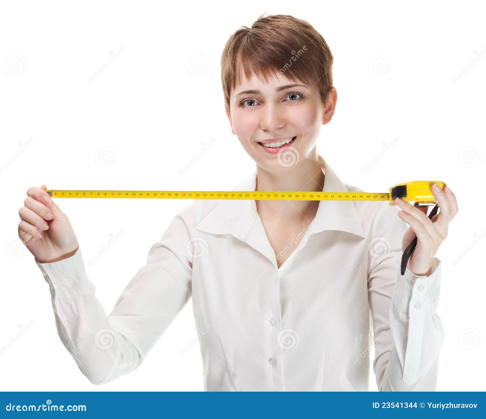 Woman Holding a Tape Measure Stock Photo - Image of stylish, style ...