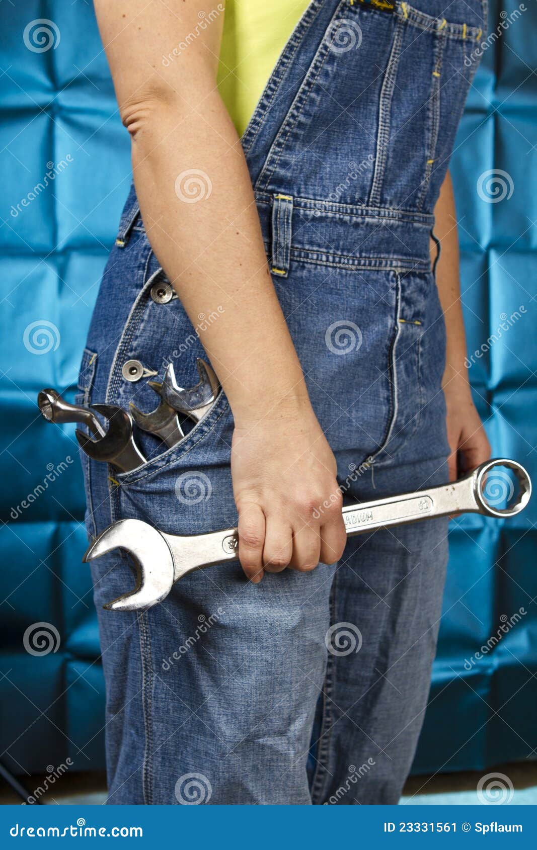 Woman holding tools stock image. Image of studio, girl - 23331561