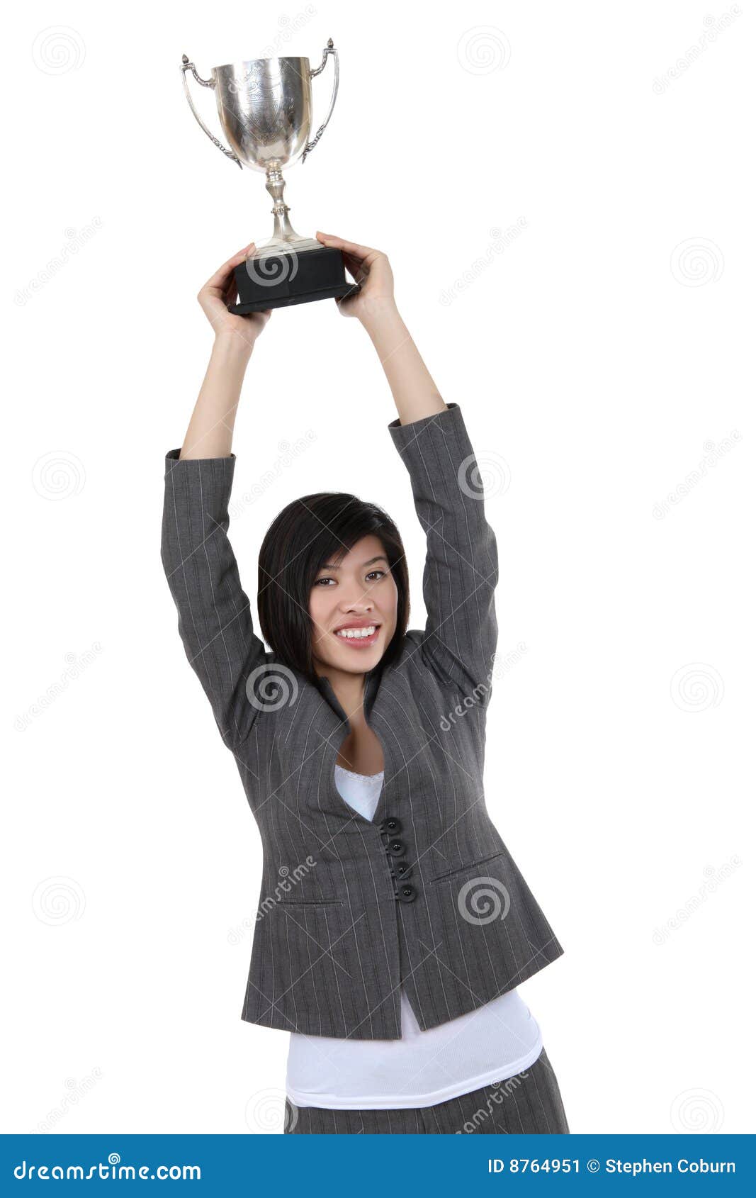 Woman Holding Trophy Cup stock image. Image of award, concept - 8764951