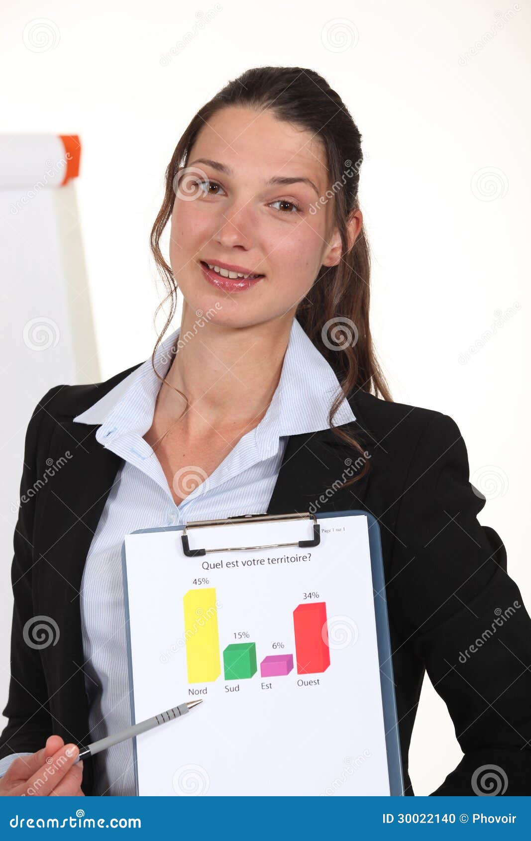 Woman Holding Results of a Poll Stock Photo - Image of answer ...