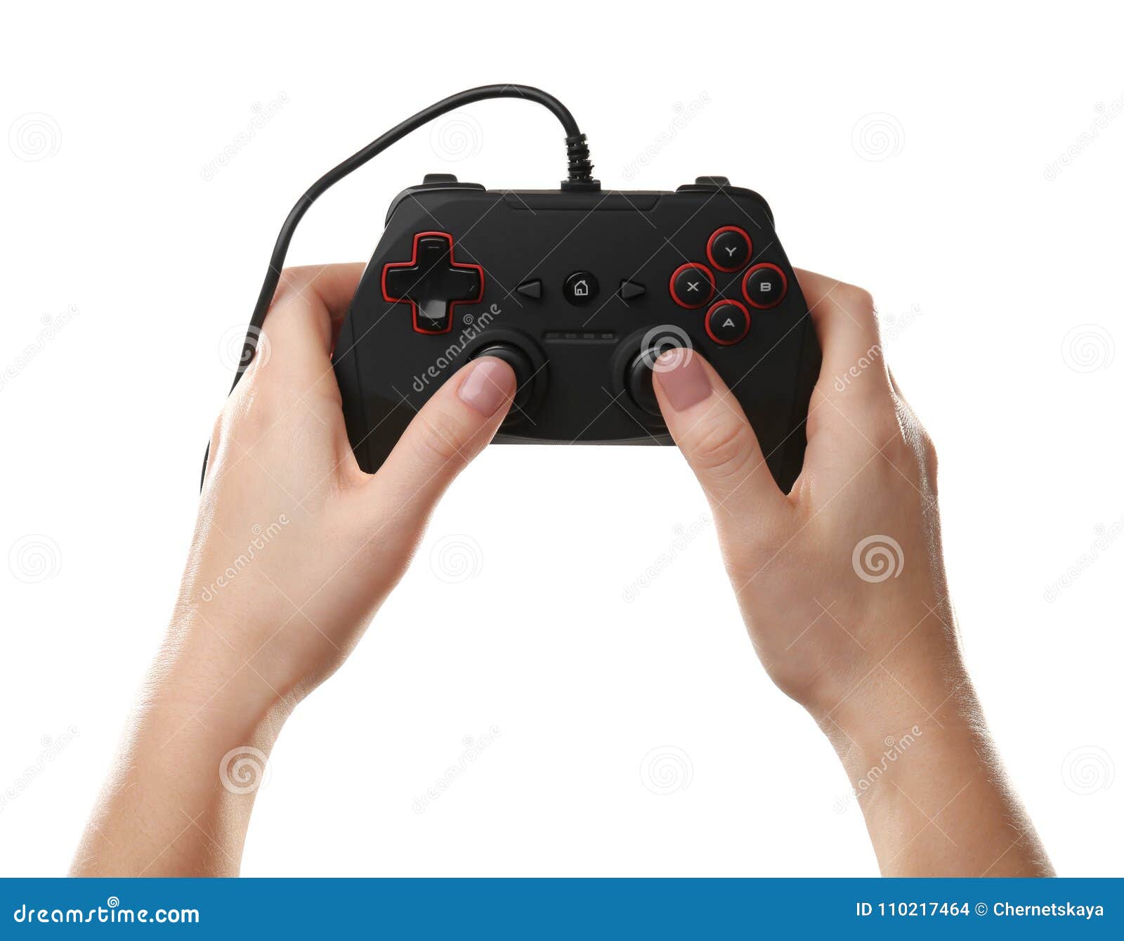 Woman Holding Video Game Controller Stock Photo - Image of closeup ...