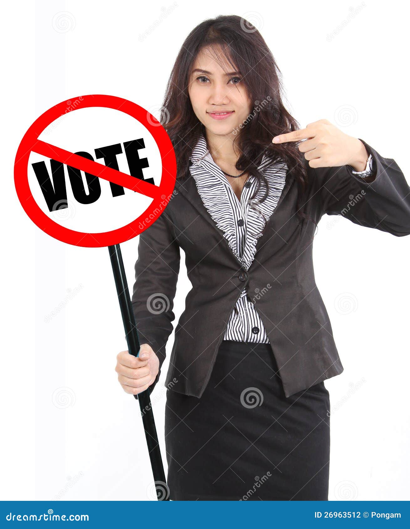 Woman holding vote sign stock photo. Image of sign, vote - 26963512