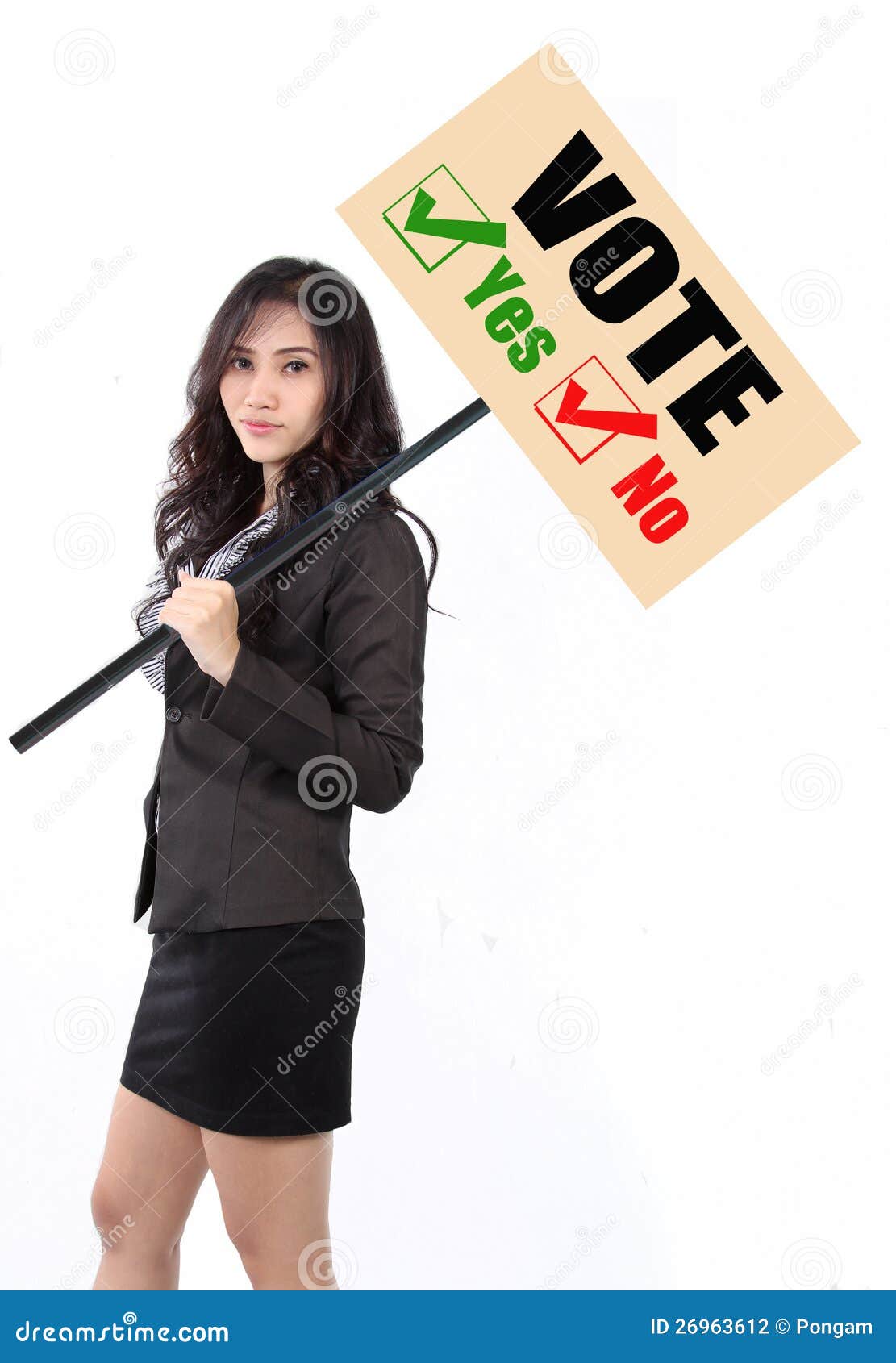 Woman holding vote sign stock photo. Image of voting - 26963612