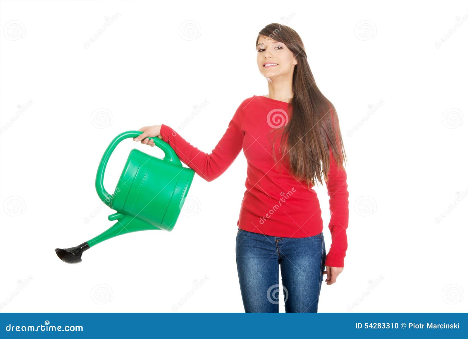 Woman Holding a Watering Can. Stock Photo - Image of plant, household ...