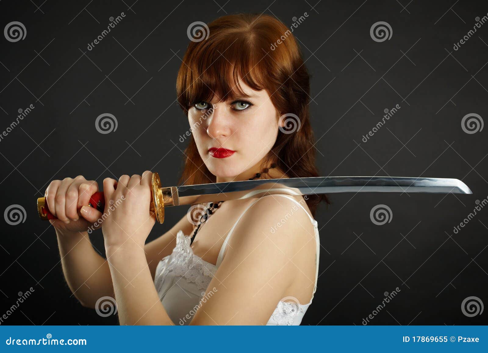 Woman Holding What are Ready a Sword Stock Image - Image of eastern ...