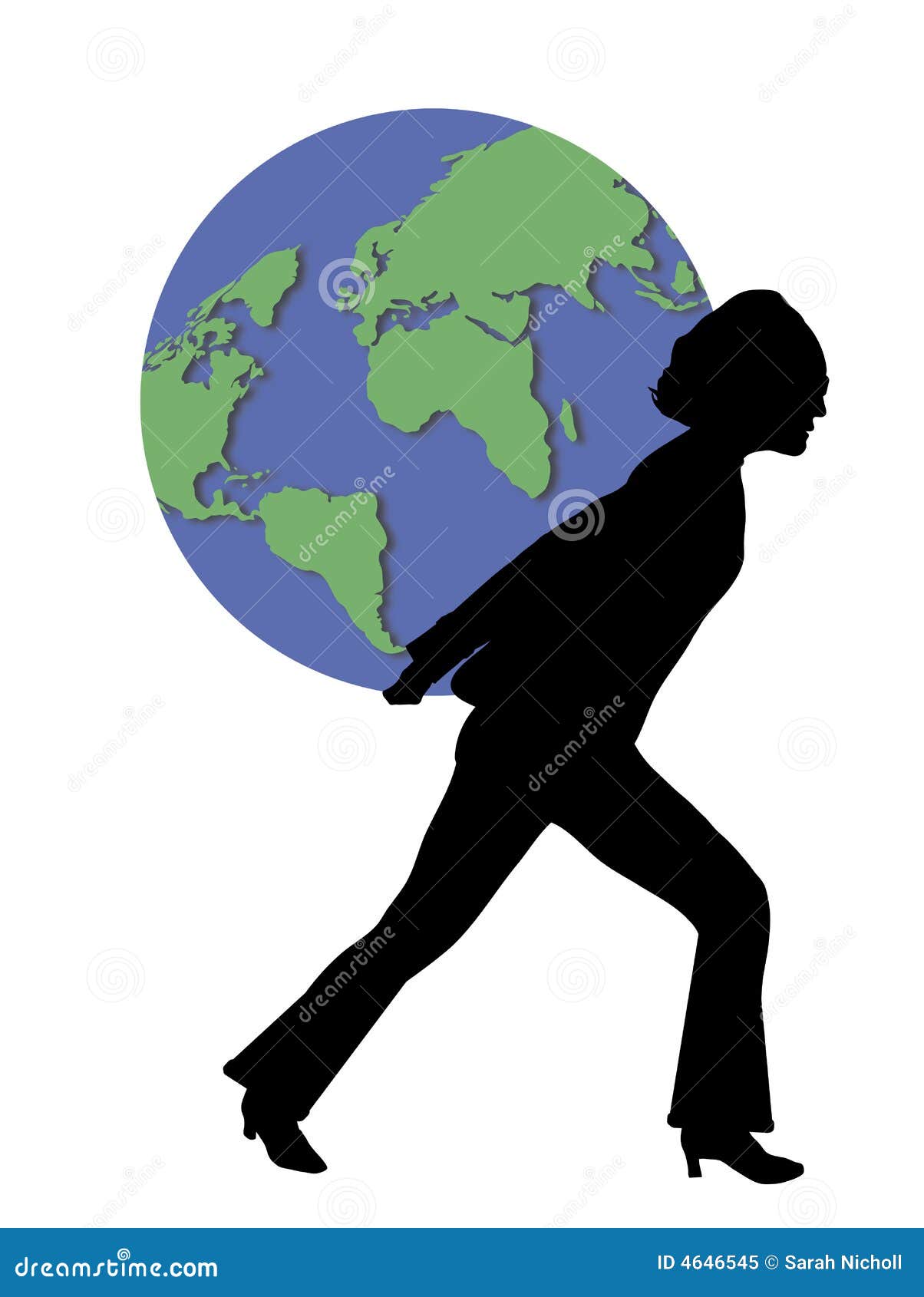 Man Carrying The World Illustration | CartoonDealer.com #87868608