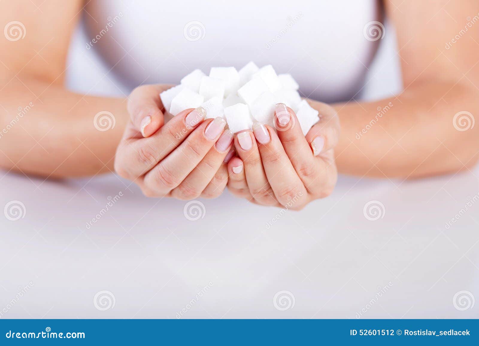 Woman Holds in Hands of Sugar Cubes Stock Photo - Image of granular ...