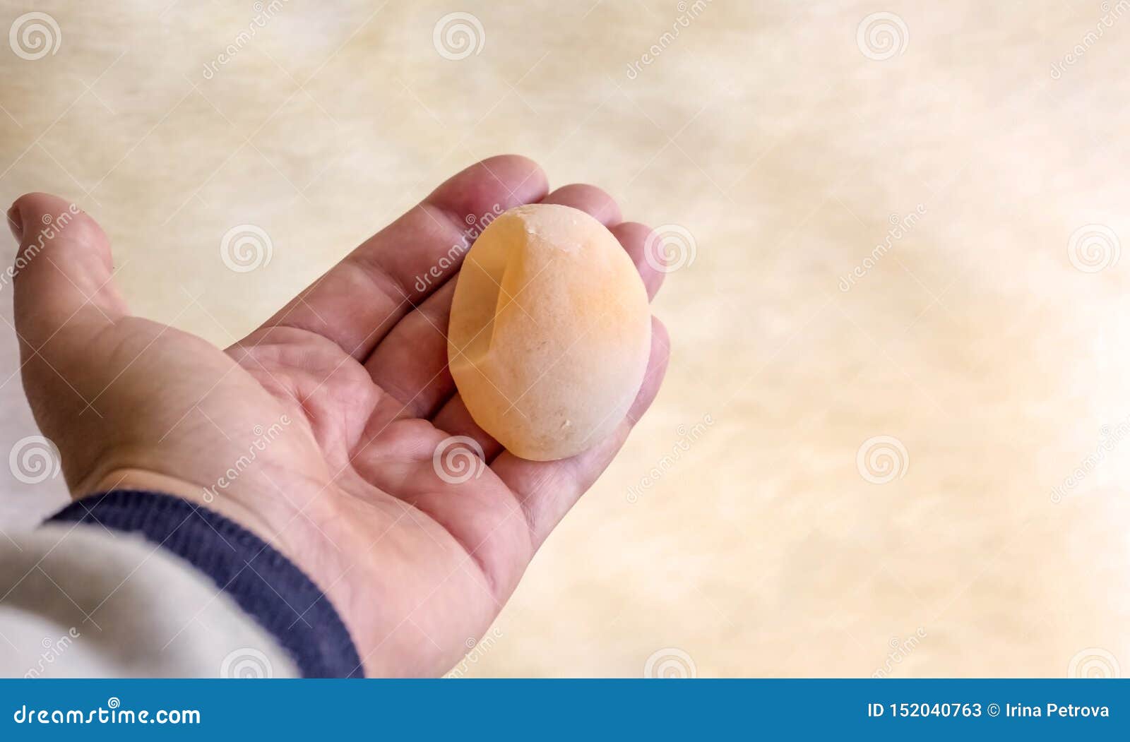 A Woman Holds in Her Hands an Egg without Shell, Which Gave Sick ...