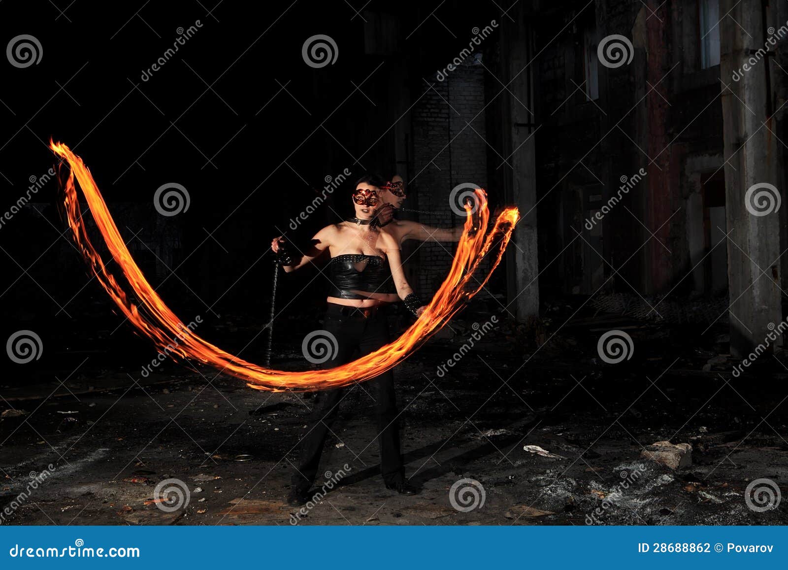 Woman Holds in His Hand the Fire Stock Photo - Image of clapping ...