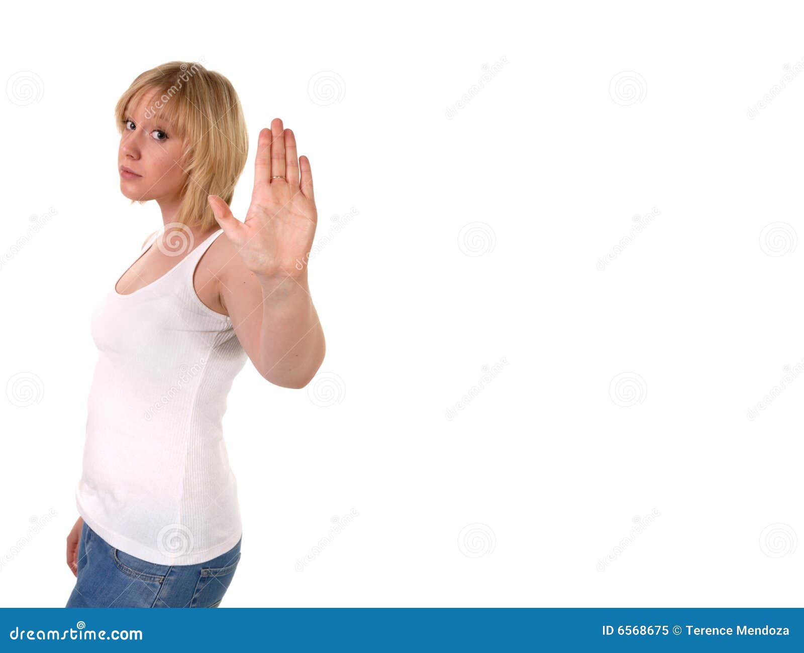 Woman holds out hand stock image. Image of female, beauty - 6568675