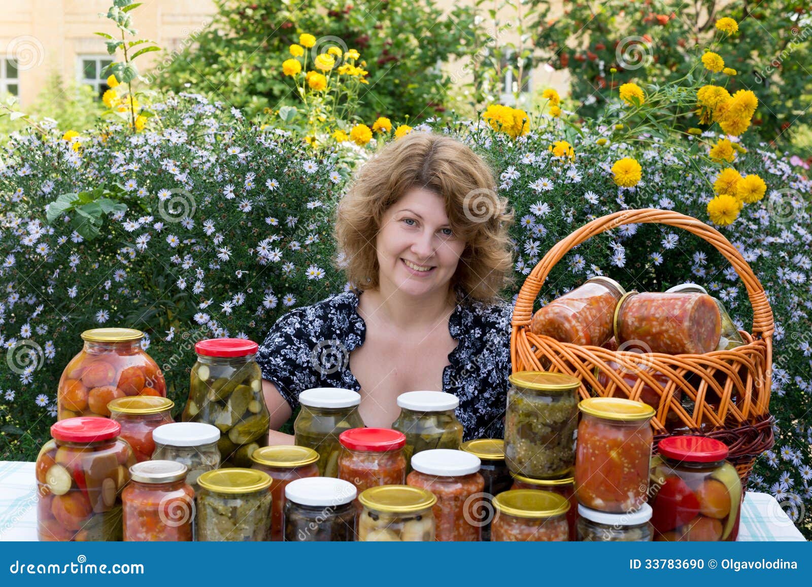 Woman with home canning stock photo. Image of food, pickled - 33783690