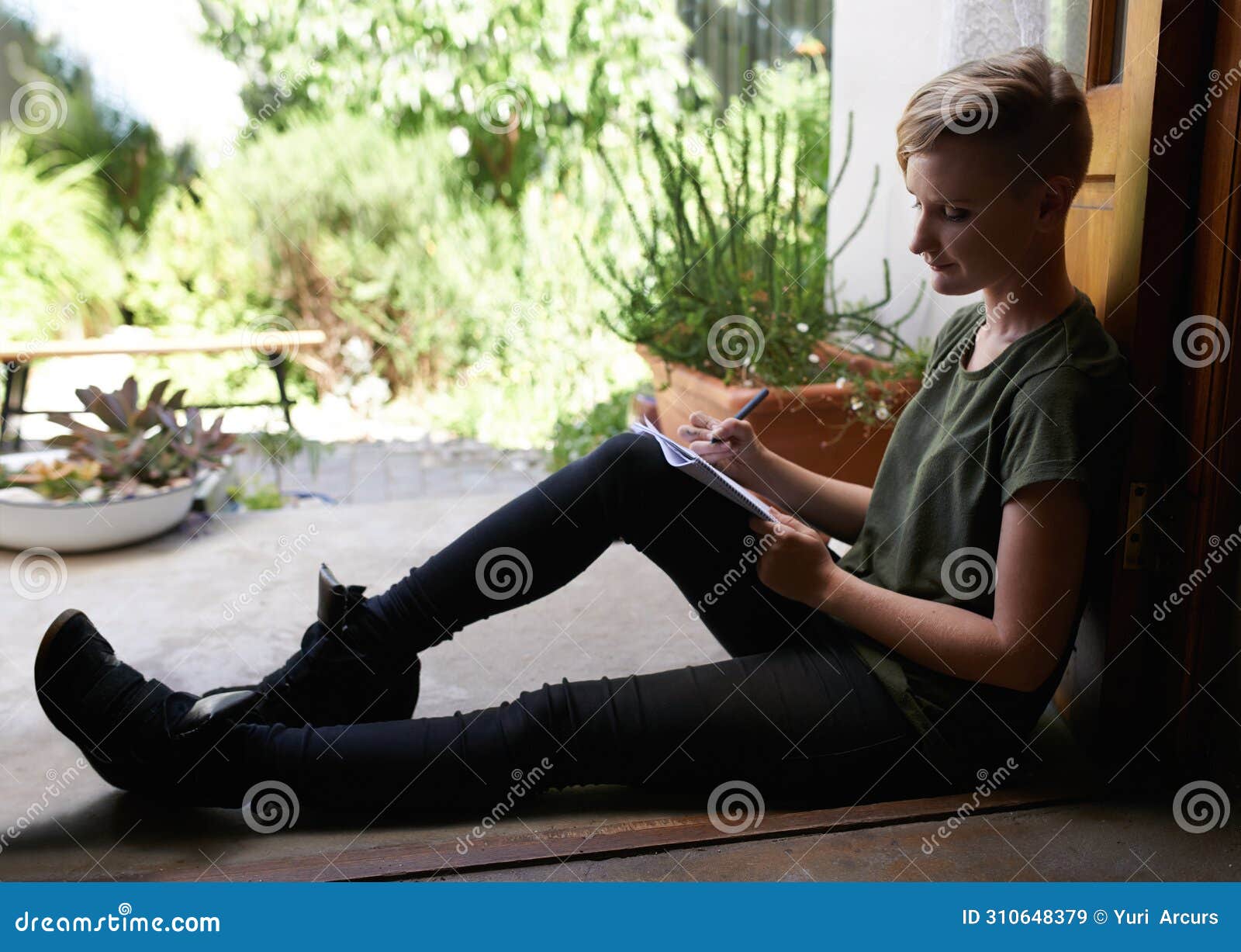 Woman, Home or Writing Notes on Floor on Book for Remote Work, Schedule ...