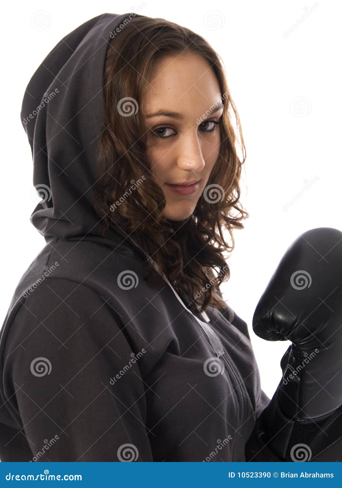Woman in a hood stock photo. Image of pretty, young, cute - 10523390