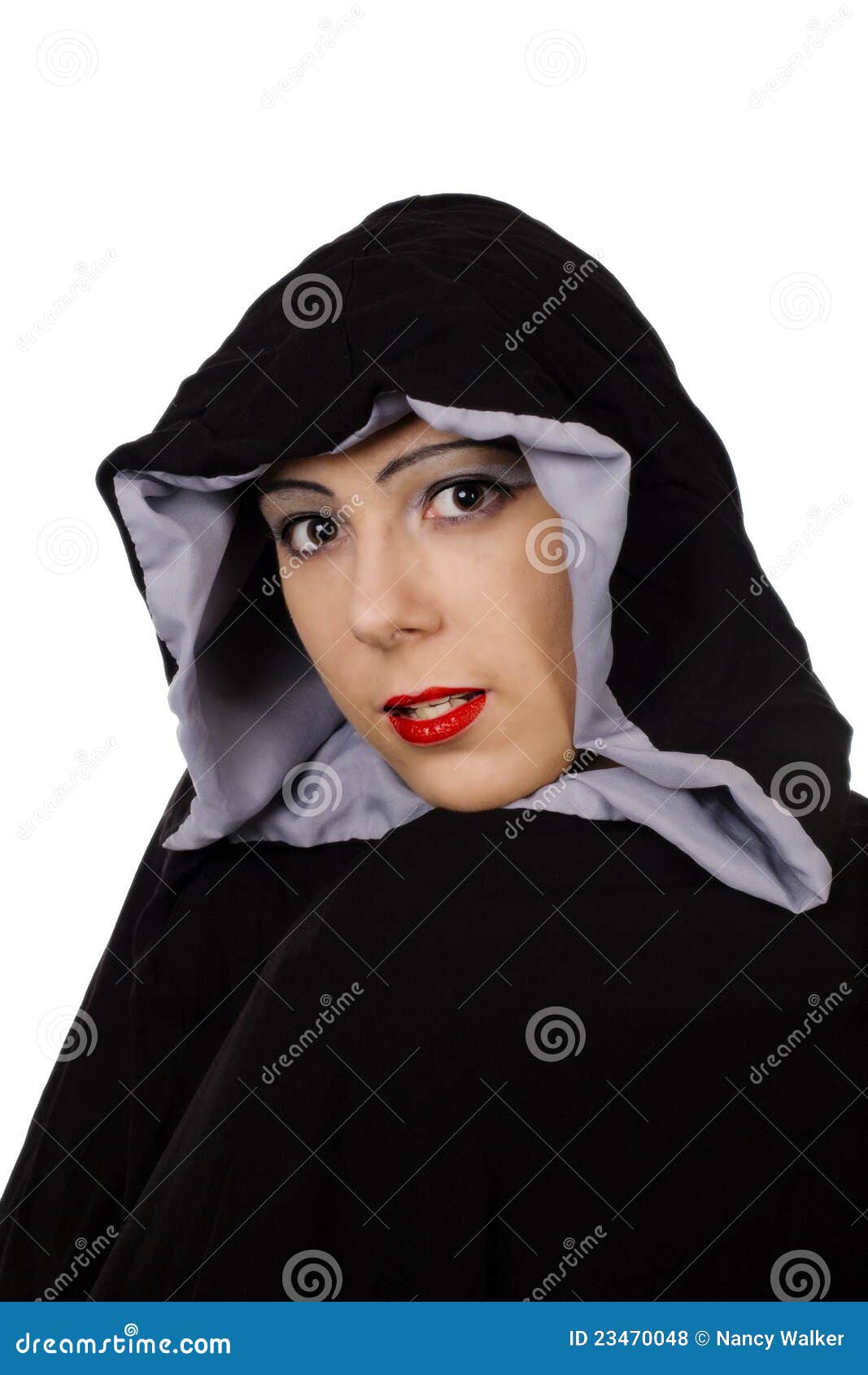 Woman in Hood stock photo. Image of wiccan, eyes, cloak - 23470048