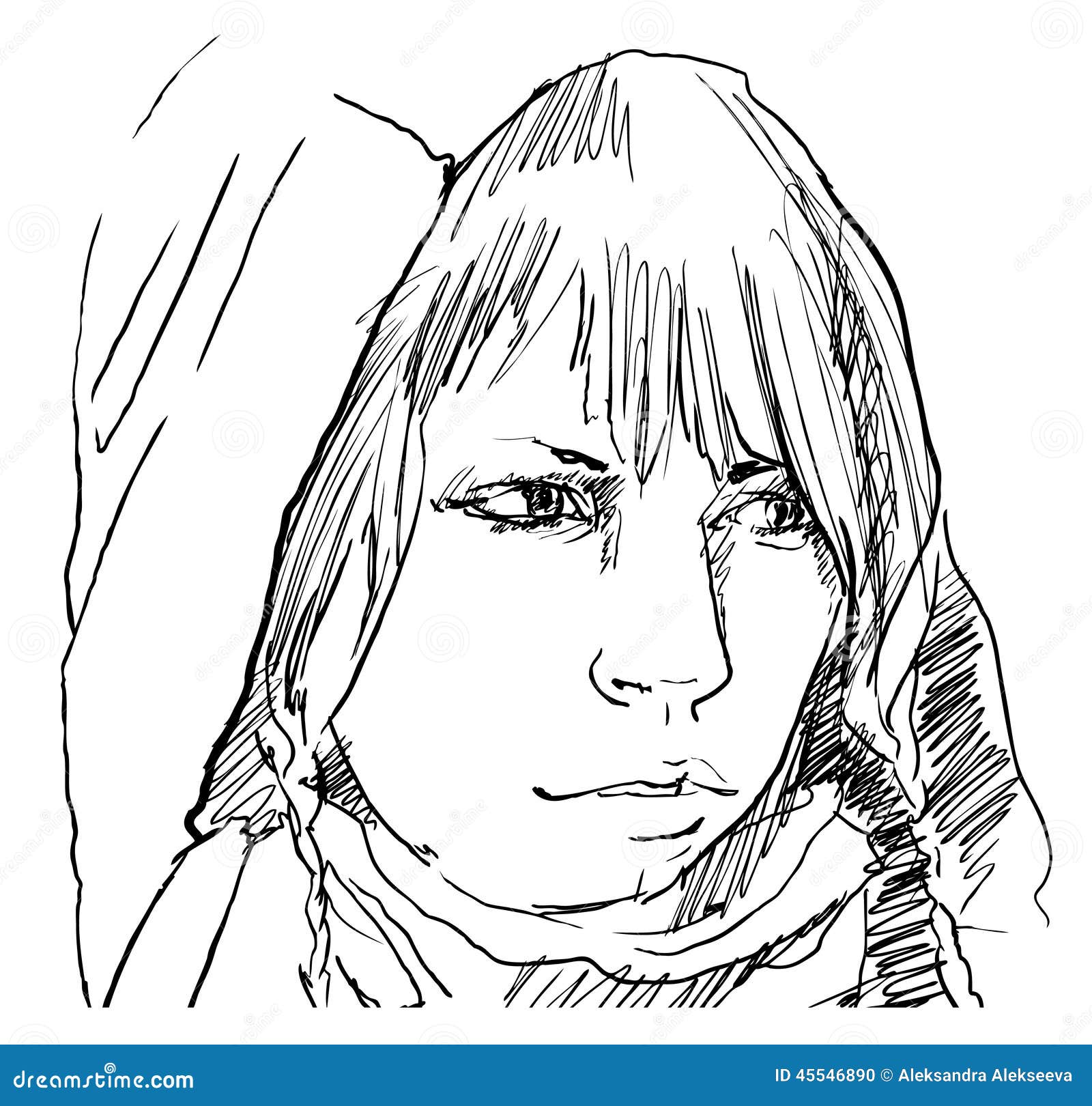 Hooded Girl Drawing