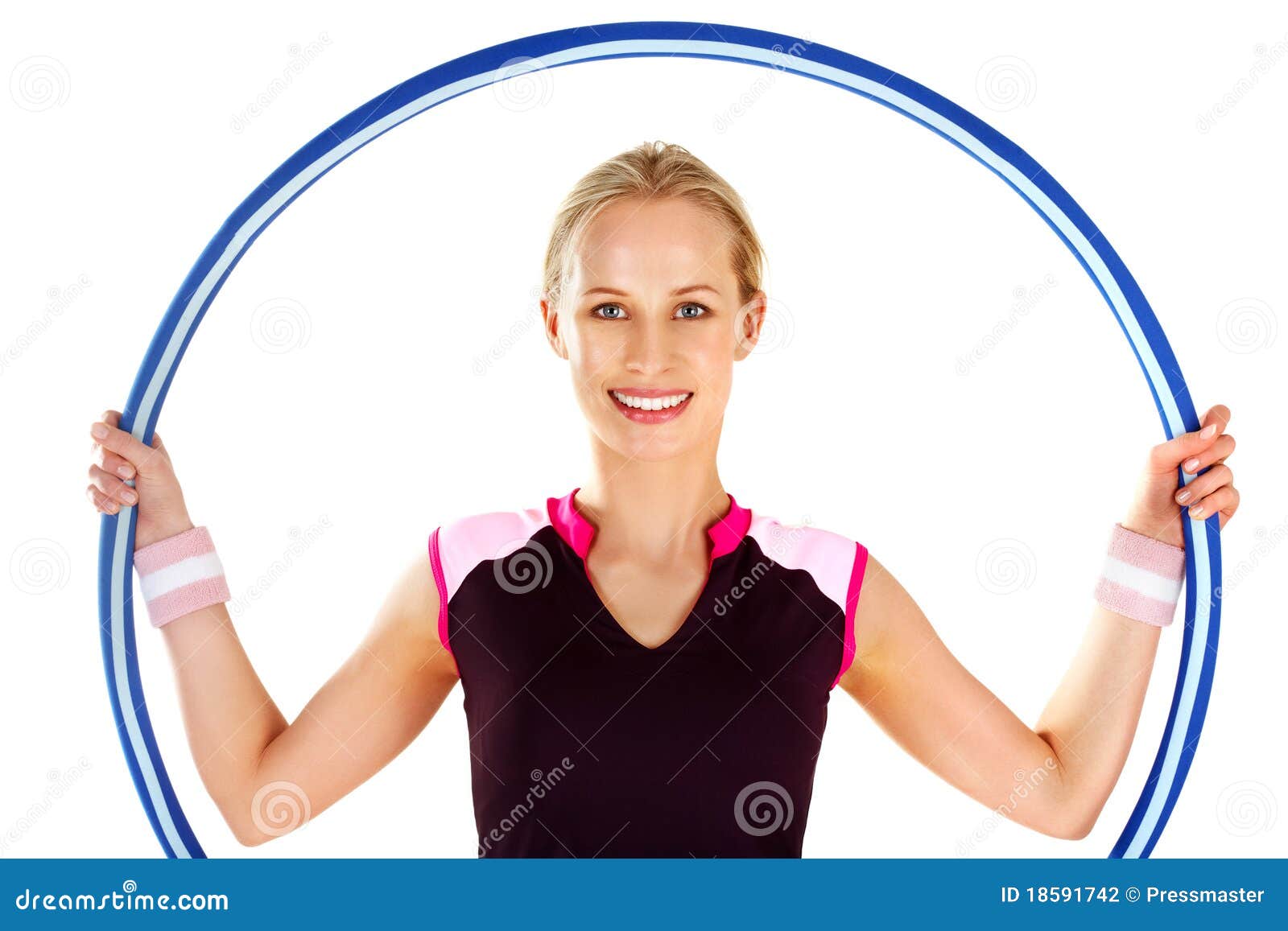 Woman with a hoop stock photo. Image of face, gymnastic - 18591742