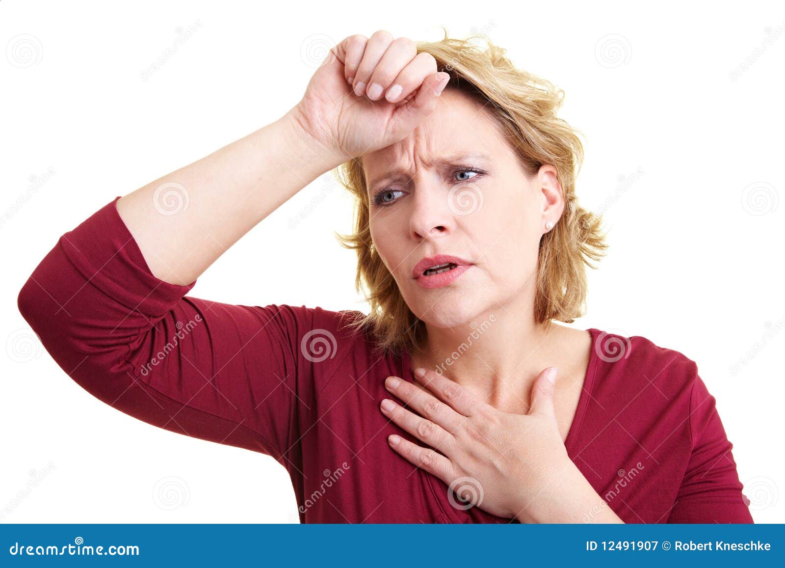 Woman with hot forehead stock image. Image of pain, fever - 12491907