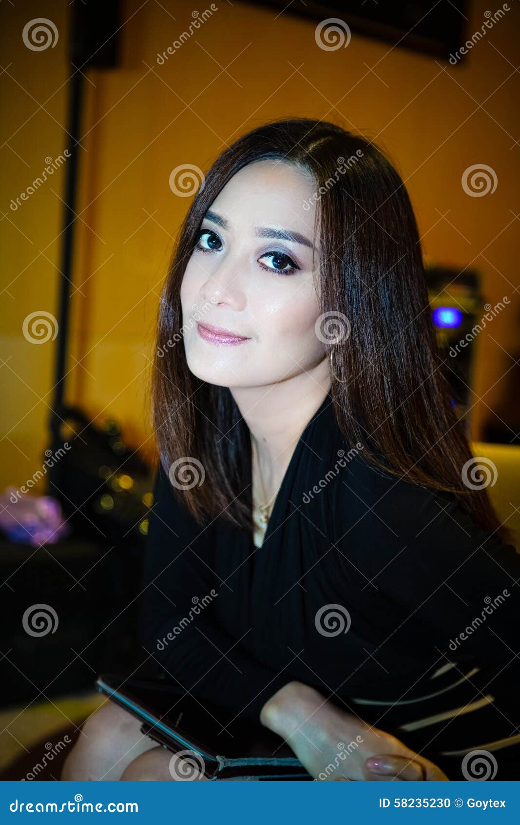 Woman at the hotel stock photo. Image of sitting, enjoying - 58235230