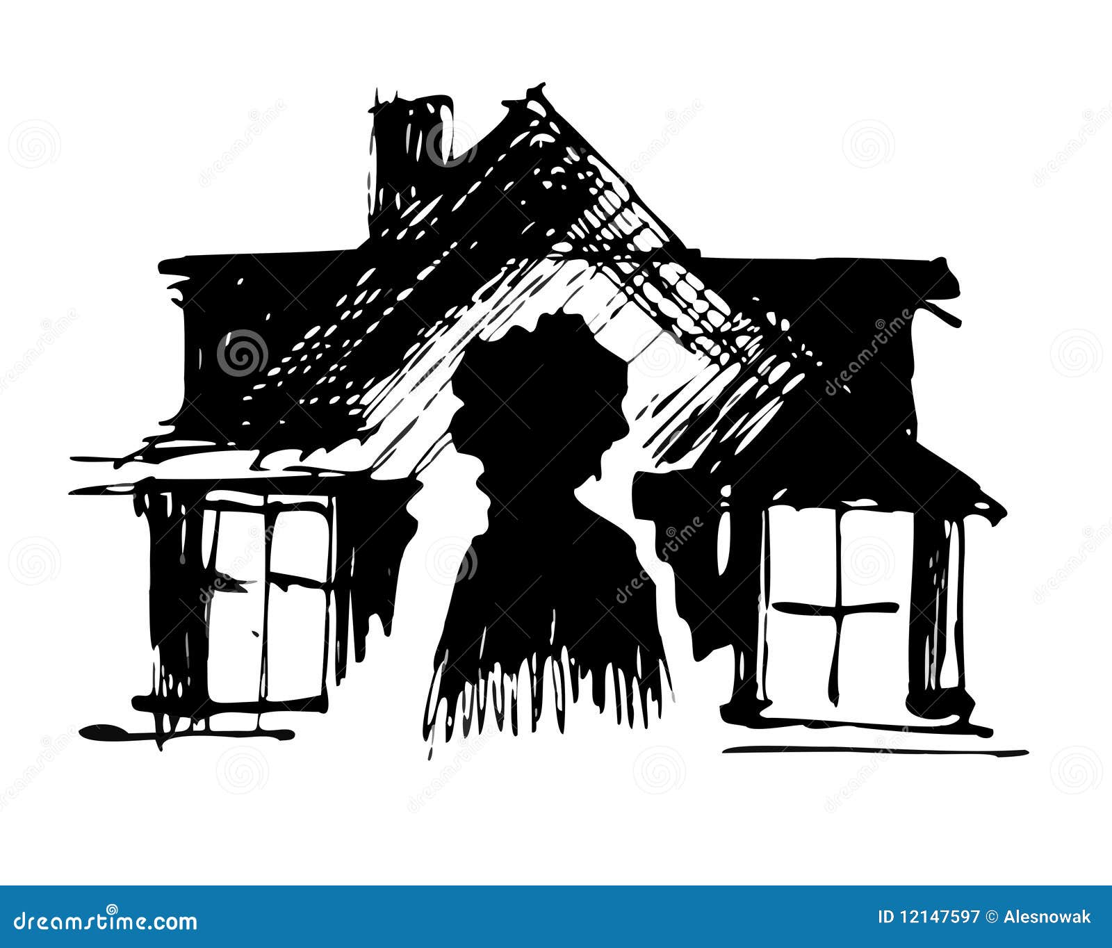 Woman in the house stock vector. Illustration of hair - 12147597