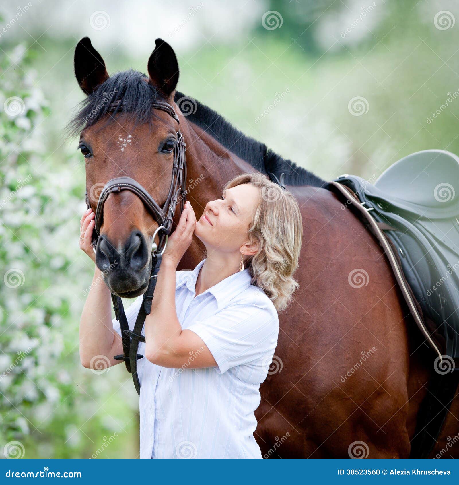 Woman hugging a horse stock photo. Image of outdoor, caresses - 38523560
