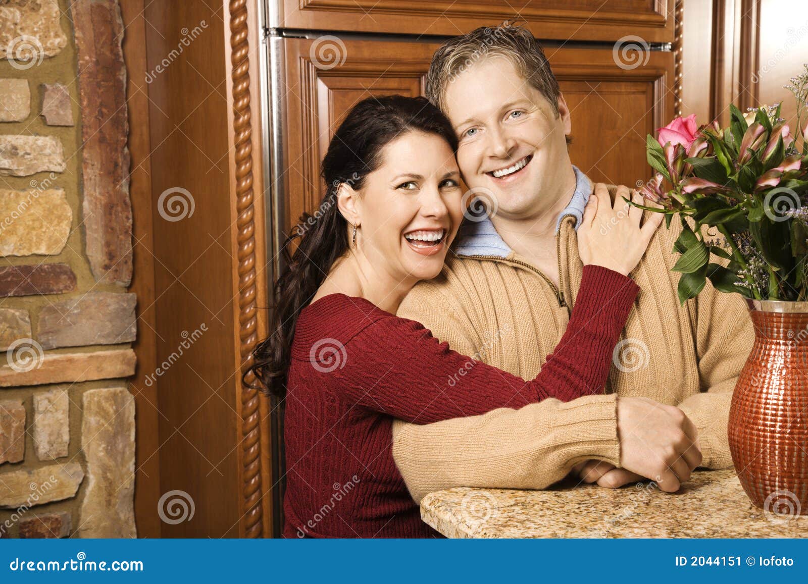 Woman hugging a man. stock image. Image of embrace, caucasian - 2044151